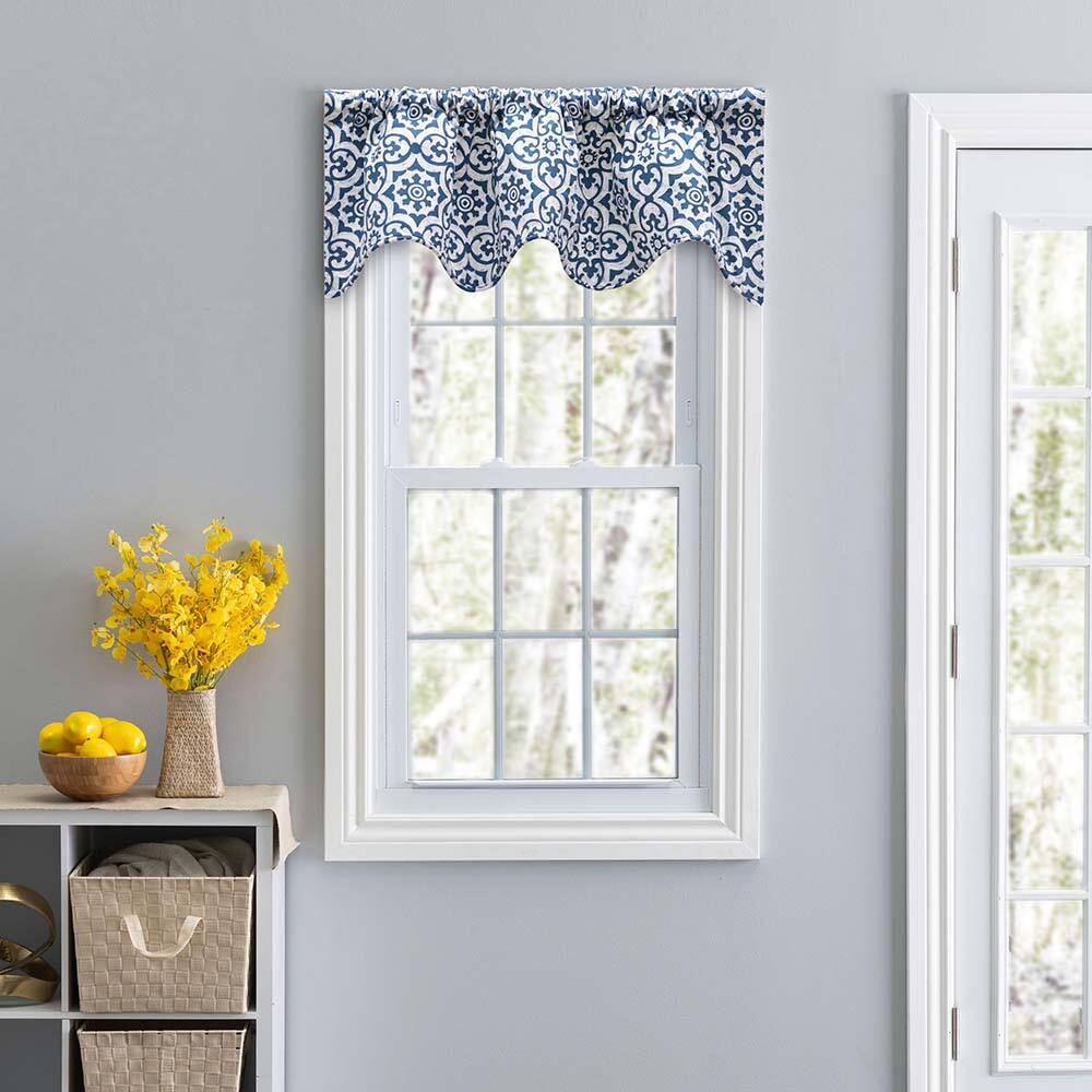 Ellis Curtain Ellis Athens Printed Tile Design on a Ground 3" Rod ...