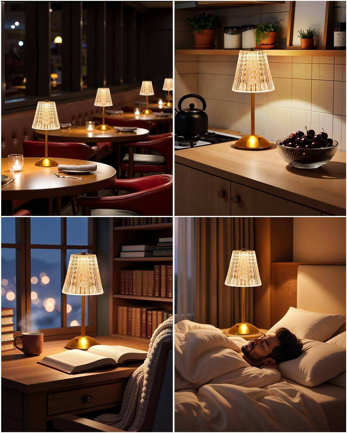 Stamp n Camp Cordless Touch Table Lamp 3500mAh LED Rechargeable Dask ...