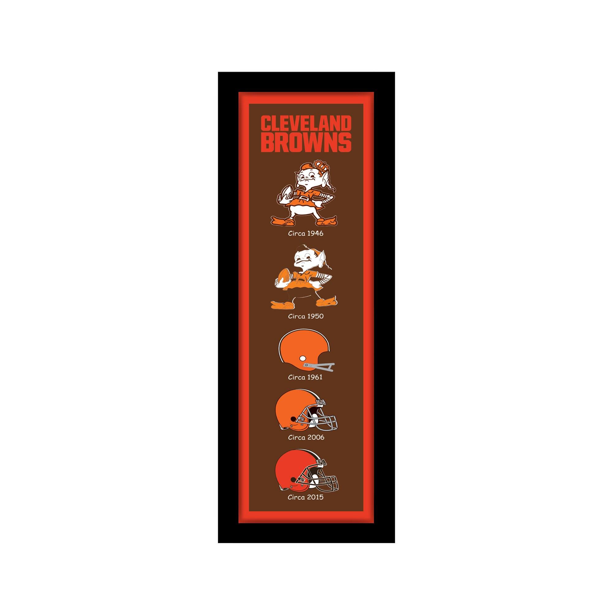 Sporticulture Cleveland Browns 12" x 36" Heritage Framed Banner Orange ...
