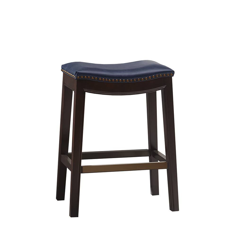 Gracie Mills Jerrell Modern Backless Saddle Counter Stool Navy 9300 ...