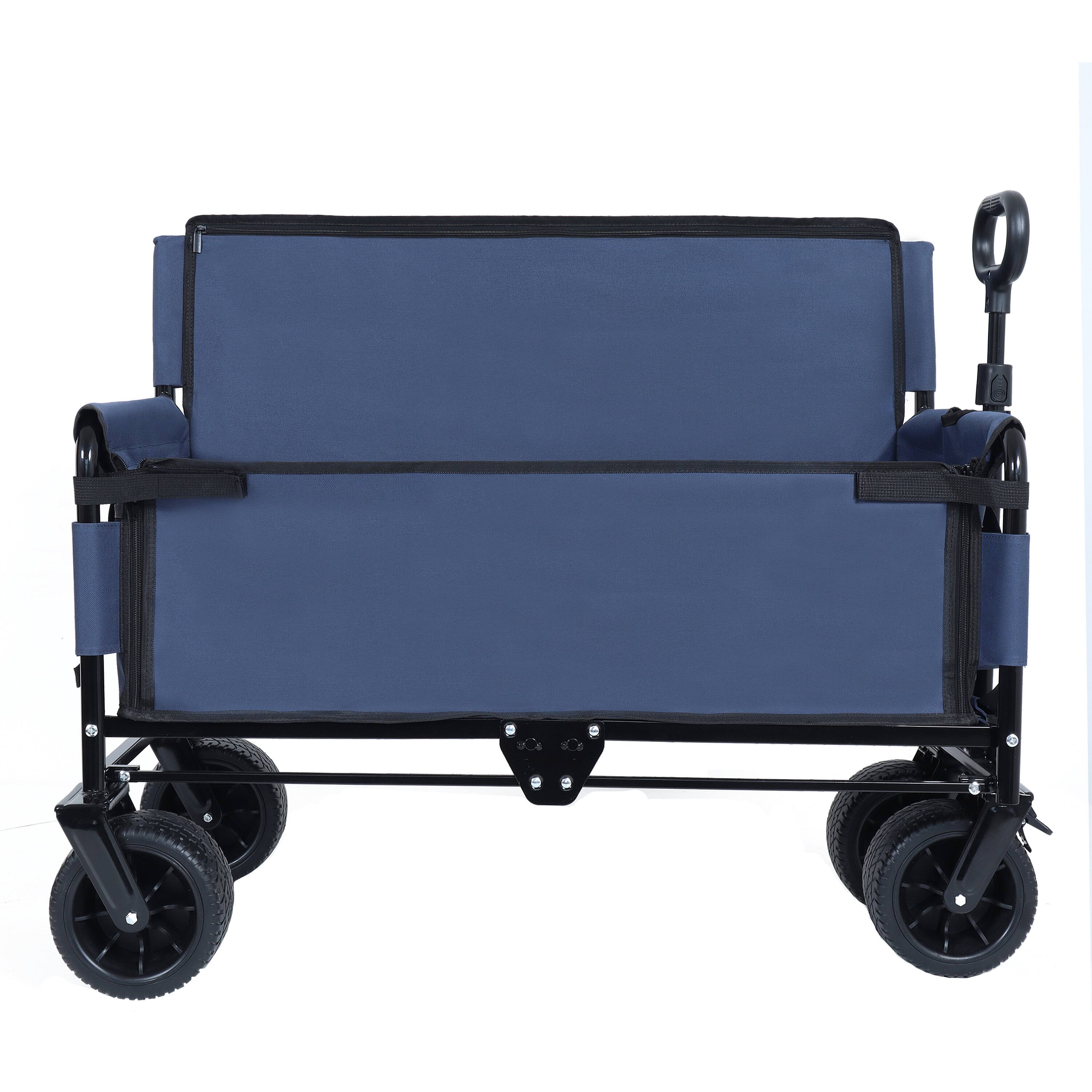 APRILSOUL 3 in 1 Convertible Folding Wagon Cart with Bench Seat and ...