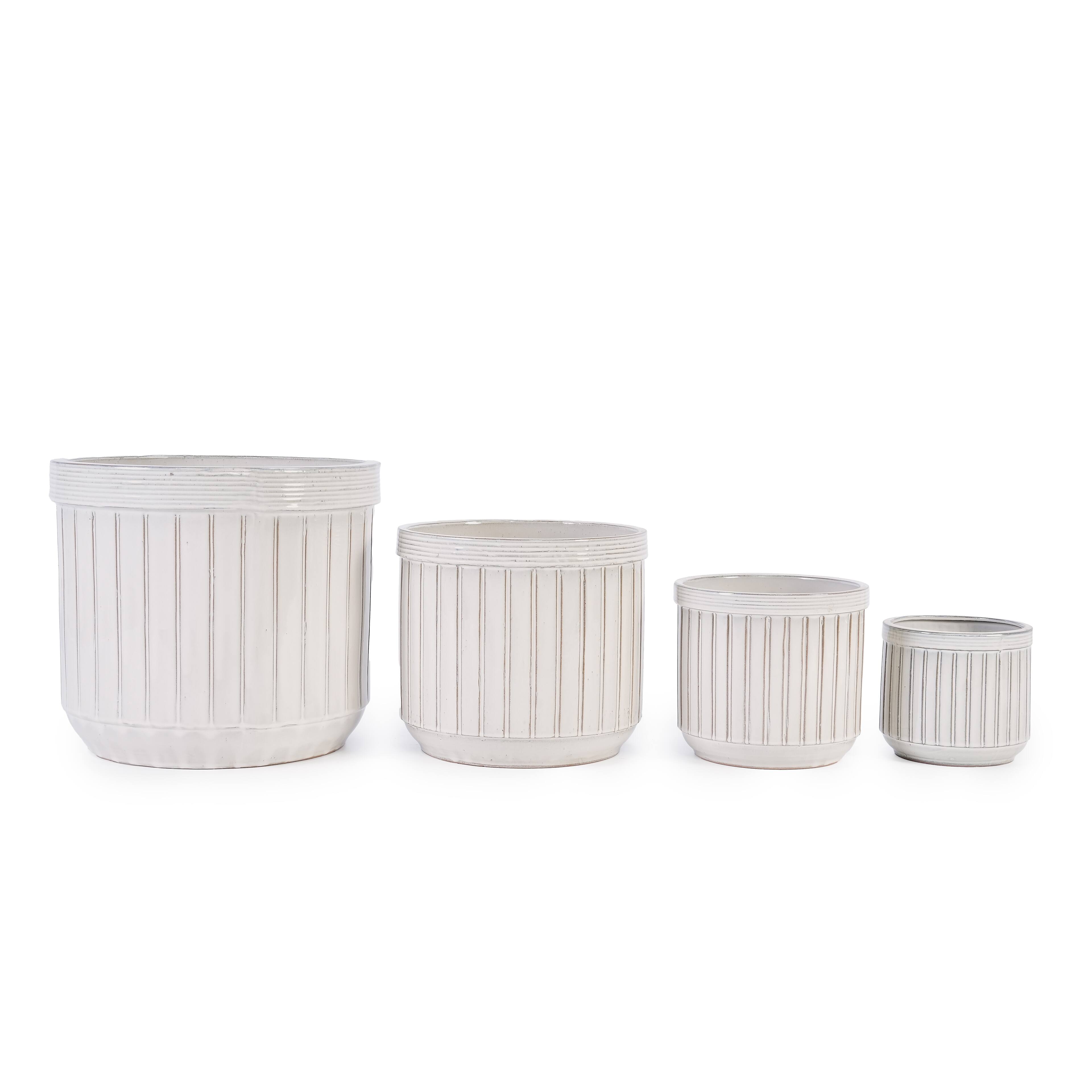Ceramic Planter Set Loheer Handmade White Ceramic Planters Set of 4, 6 ...