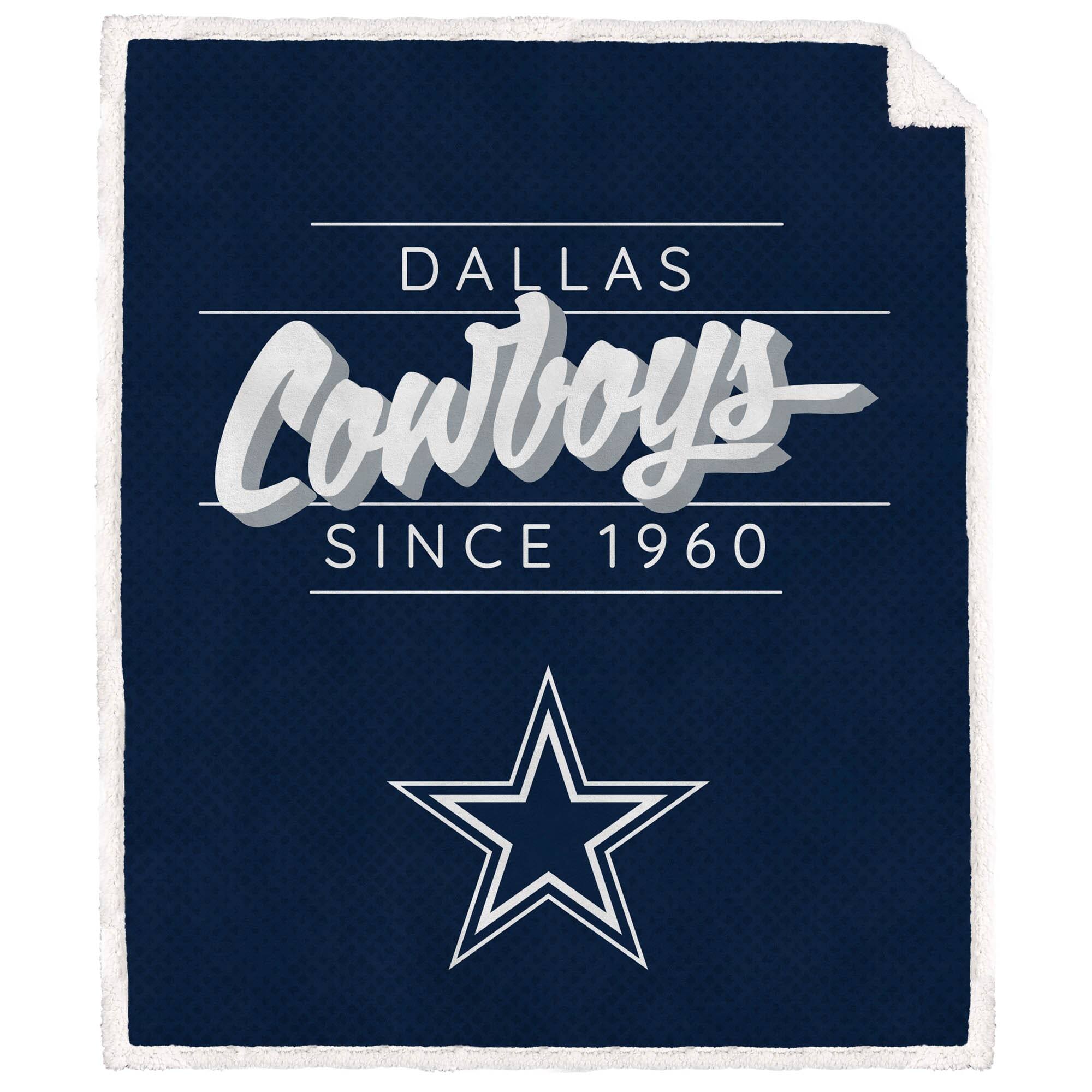 Pegasus Dallas Cowboys 50" x 60" Legacy Script Royal Plush Sherpa ...