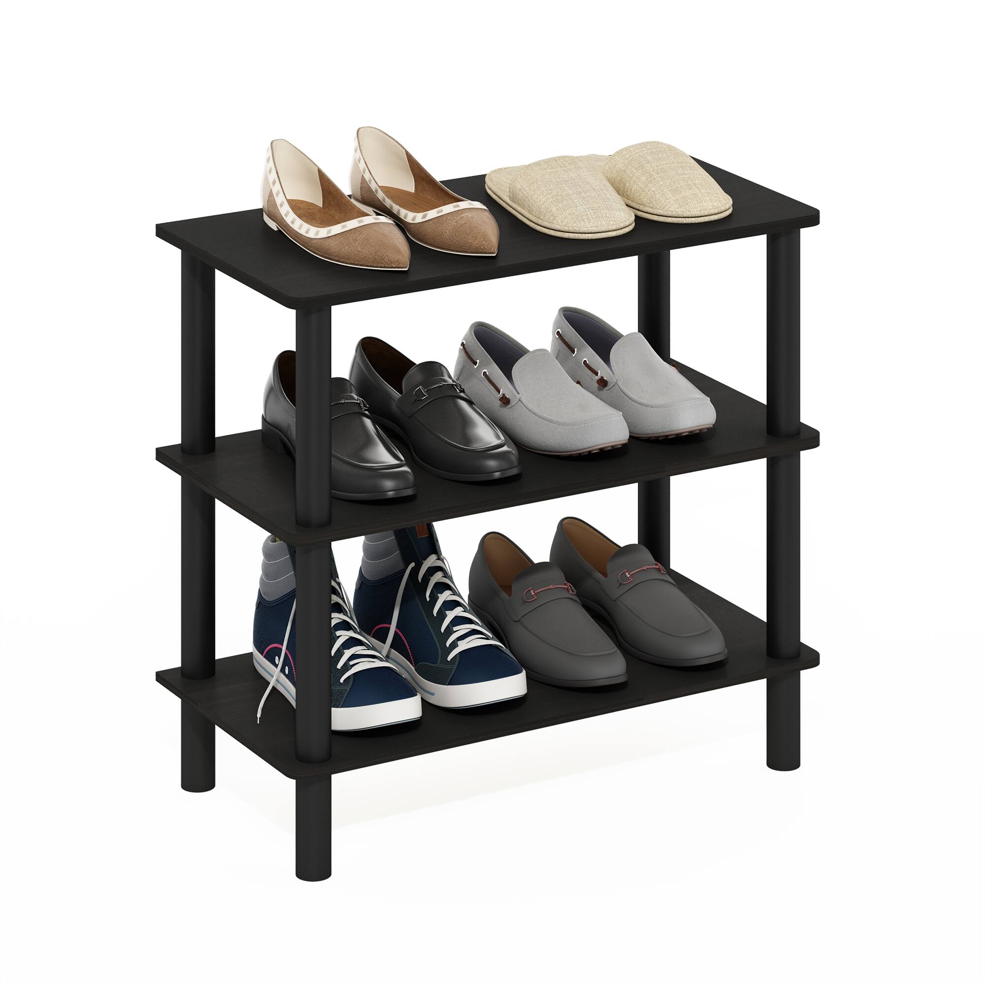 Furinno Turn N Tube 26 Inch 3 Tier Freestanding Shoe Rack Storage ...