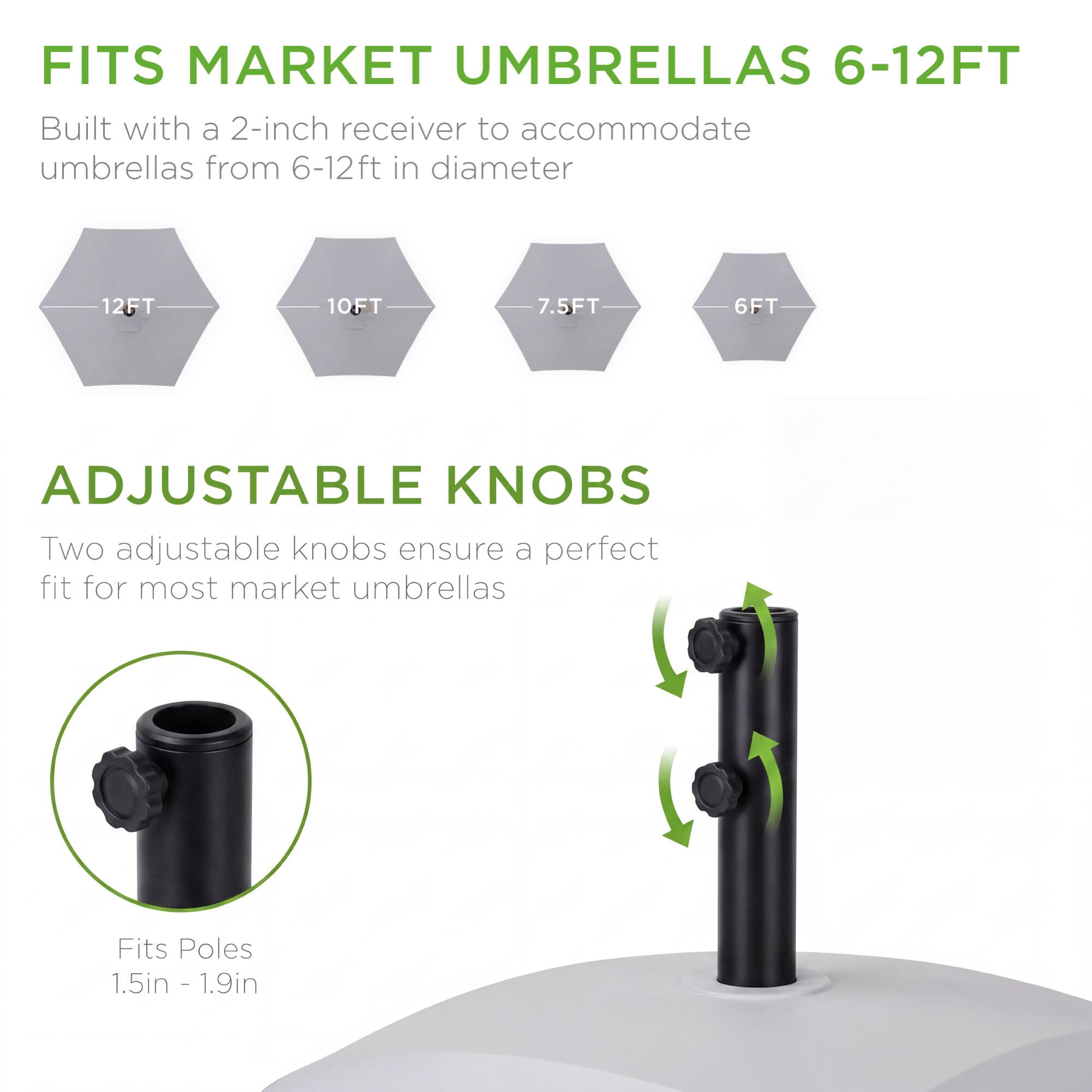 Best Choice Products Fillable Mobile Umbrella Base Heavy Duty Market ...