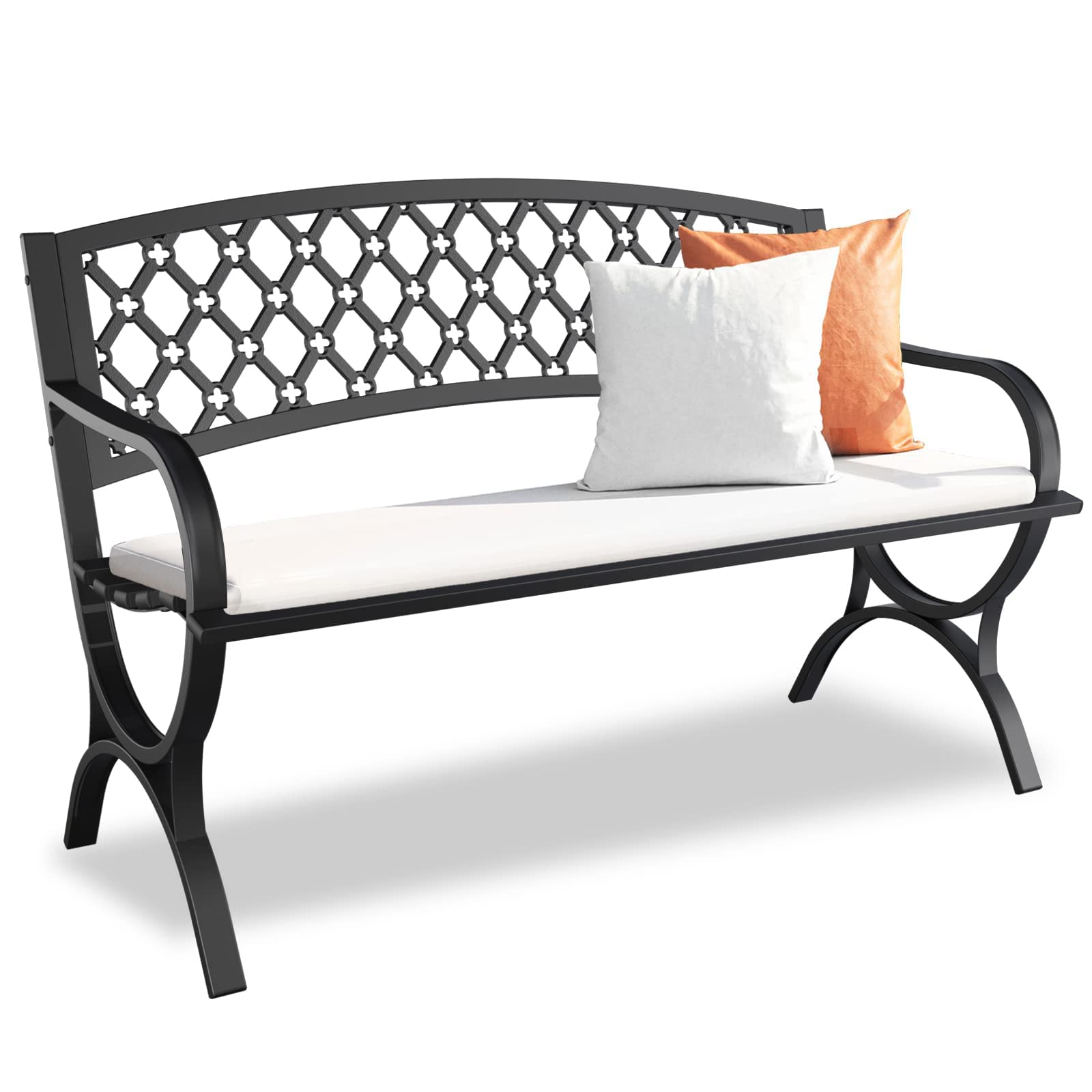 JETRANSPORT - Outdoor Bench Garden Weatherproof Anti-rust Heavy-duty ...