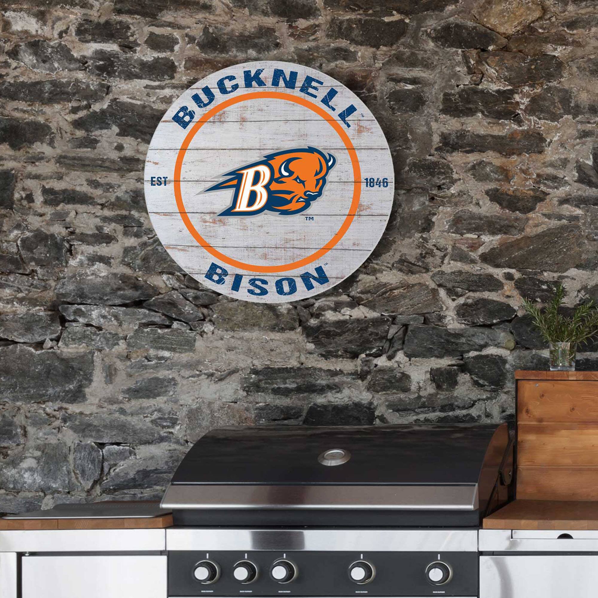 Jardine Bucknell Bison 20'' x 20'' Indoor/Outdoor Weathered Circle Sign ...