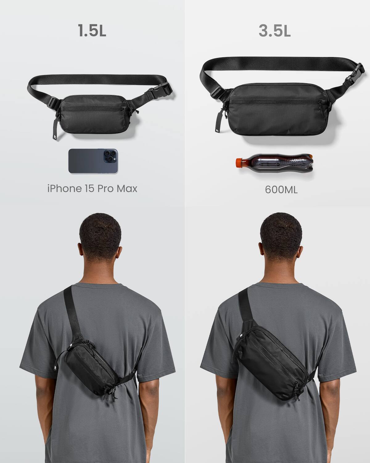 tomtoc Aviator-T33 Chest Bag Tote, 1.5L Sling Bag with RFID Blocking, Crossbody Bag for Men and ...