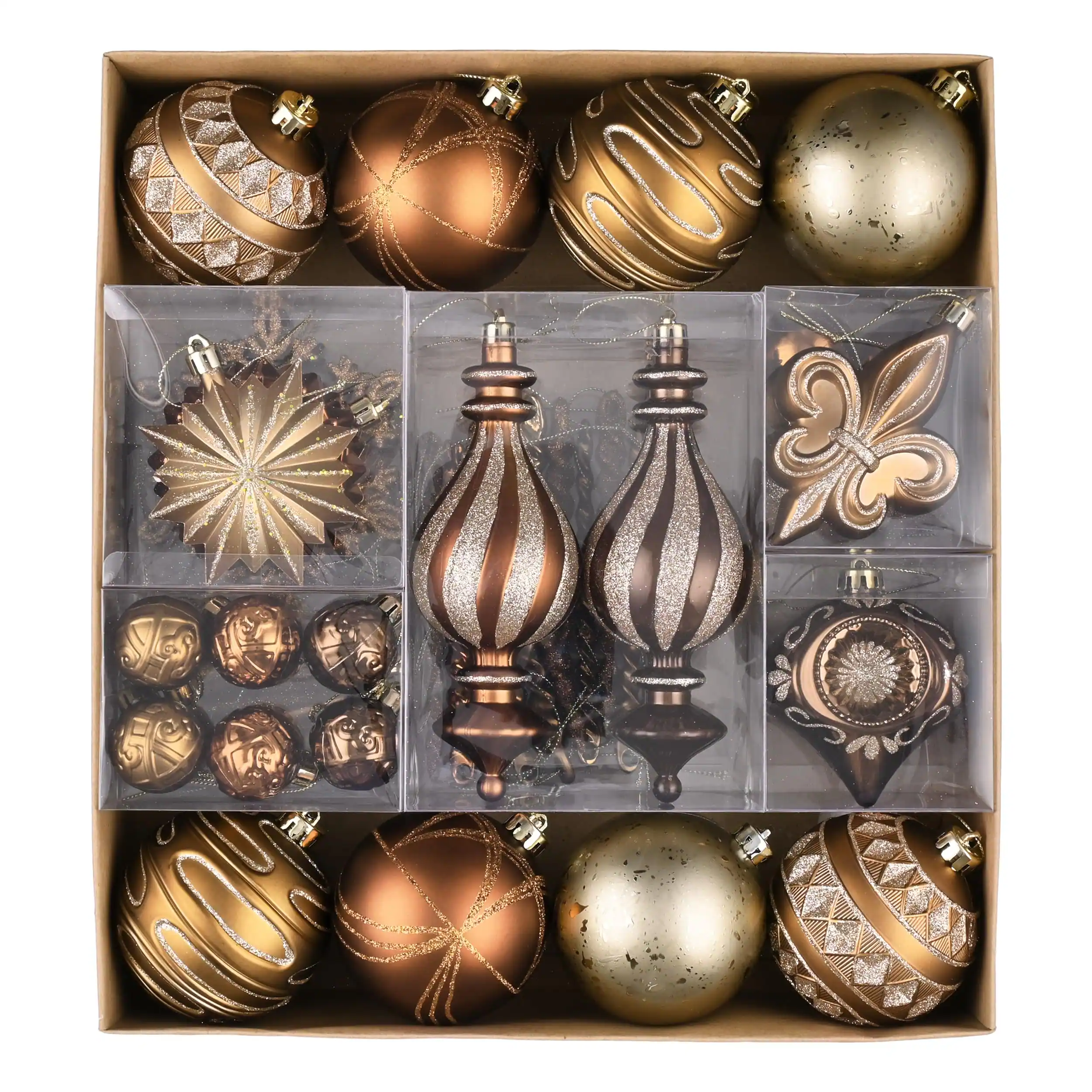 NICHOLAS KLEIN Ornaments For Christmas Trees 60ct Copper And ...