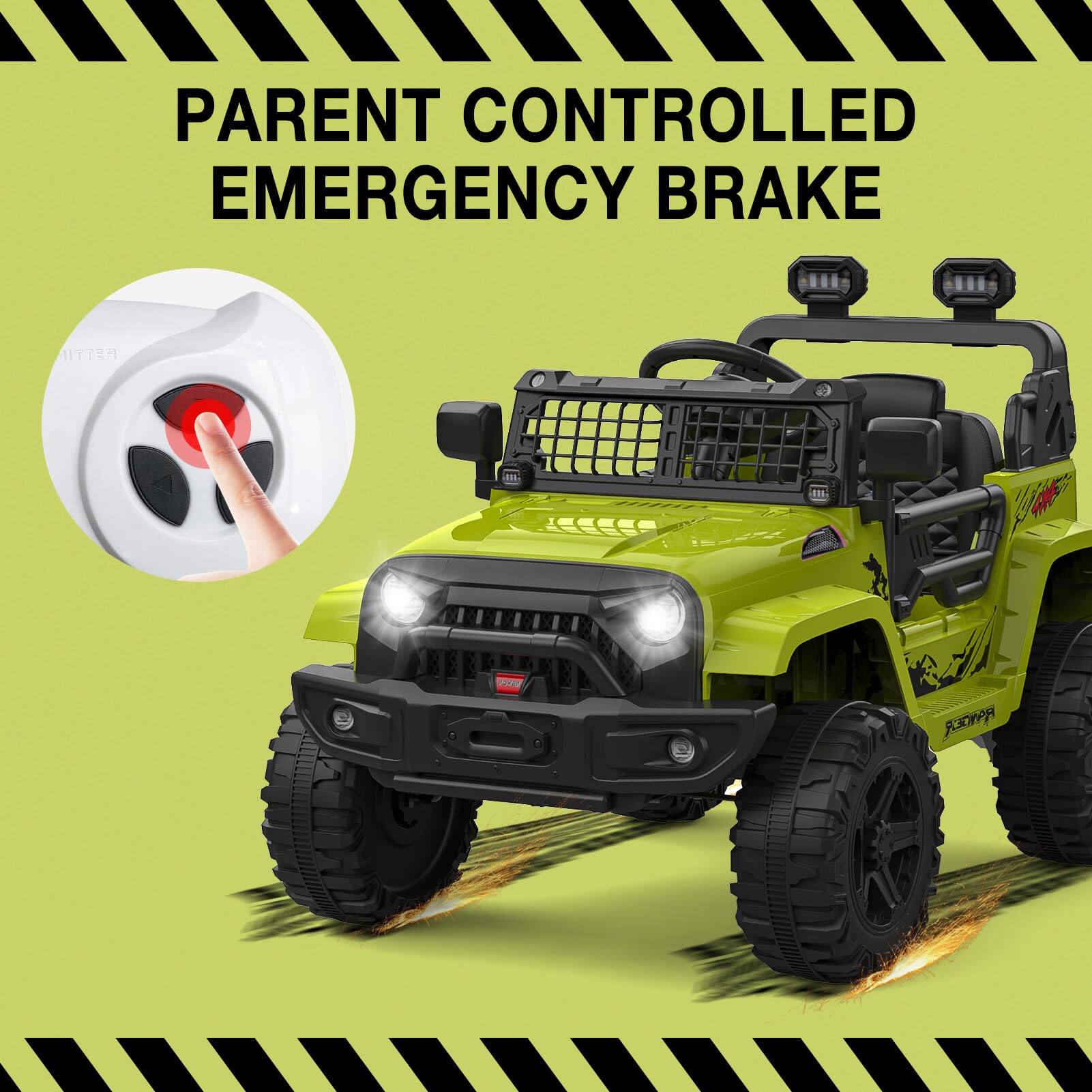 Acekool Ride on Truck, Kids Electric Car w/Parent Remote Control, 12v ...