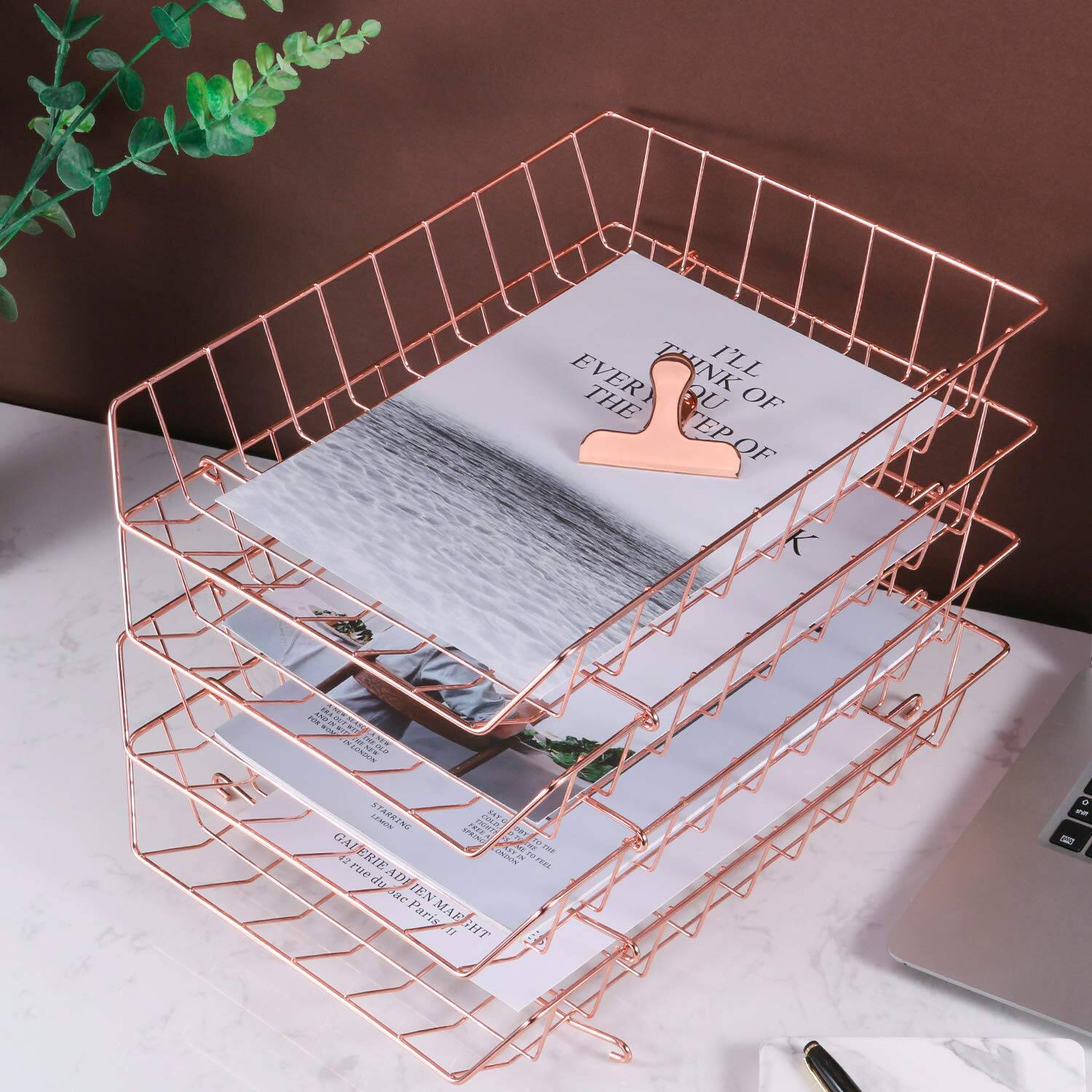 Dapper Styles Stackable Letter Tray 4 tier Desk File Organizer For ...