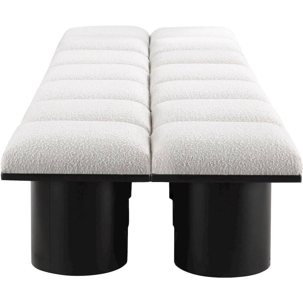Meridian Furniture Pavilion Bench Cream Boucle Fabric 466Cream-14C ...