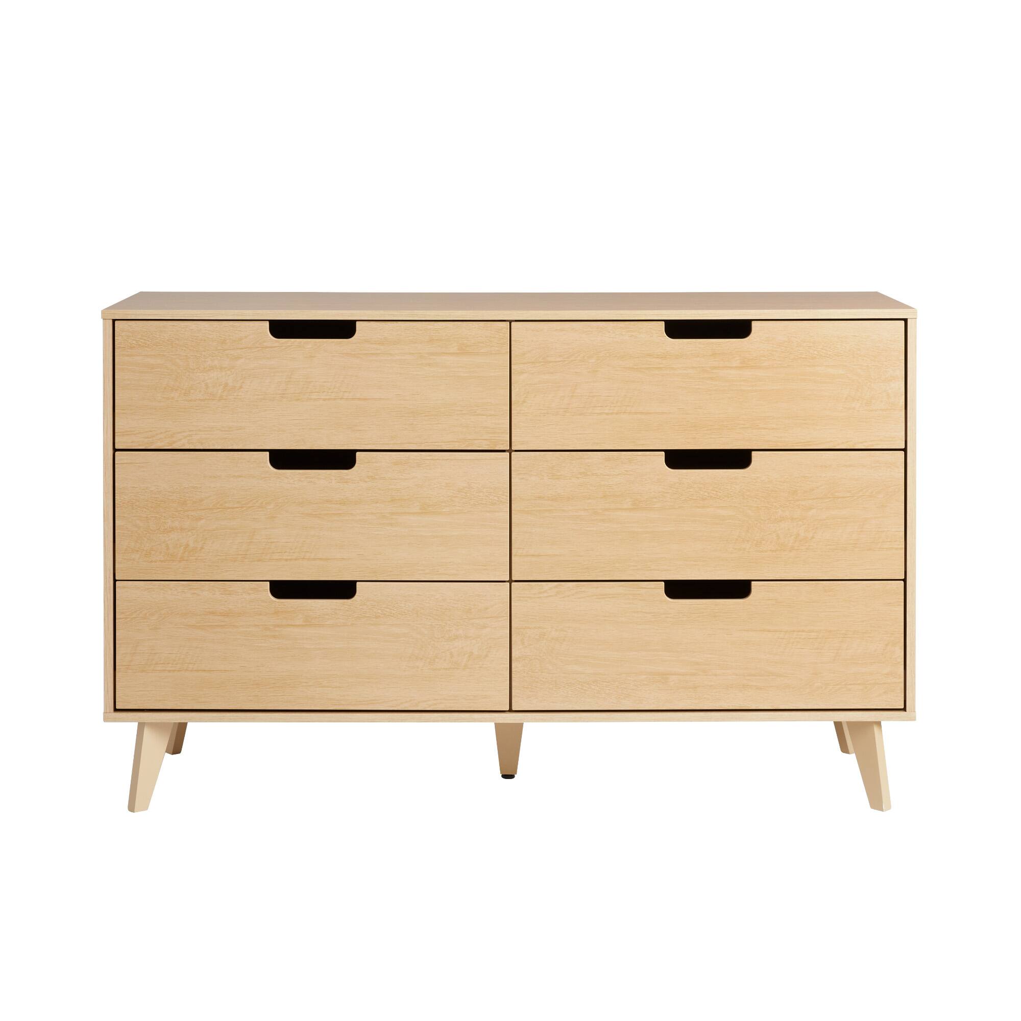 Best Buy: Walker Edison Simple Dresser with Six Cut Out Handles Riviera ...