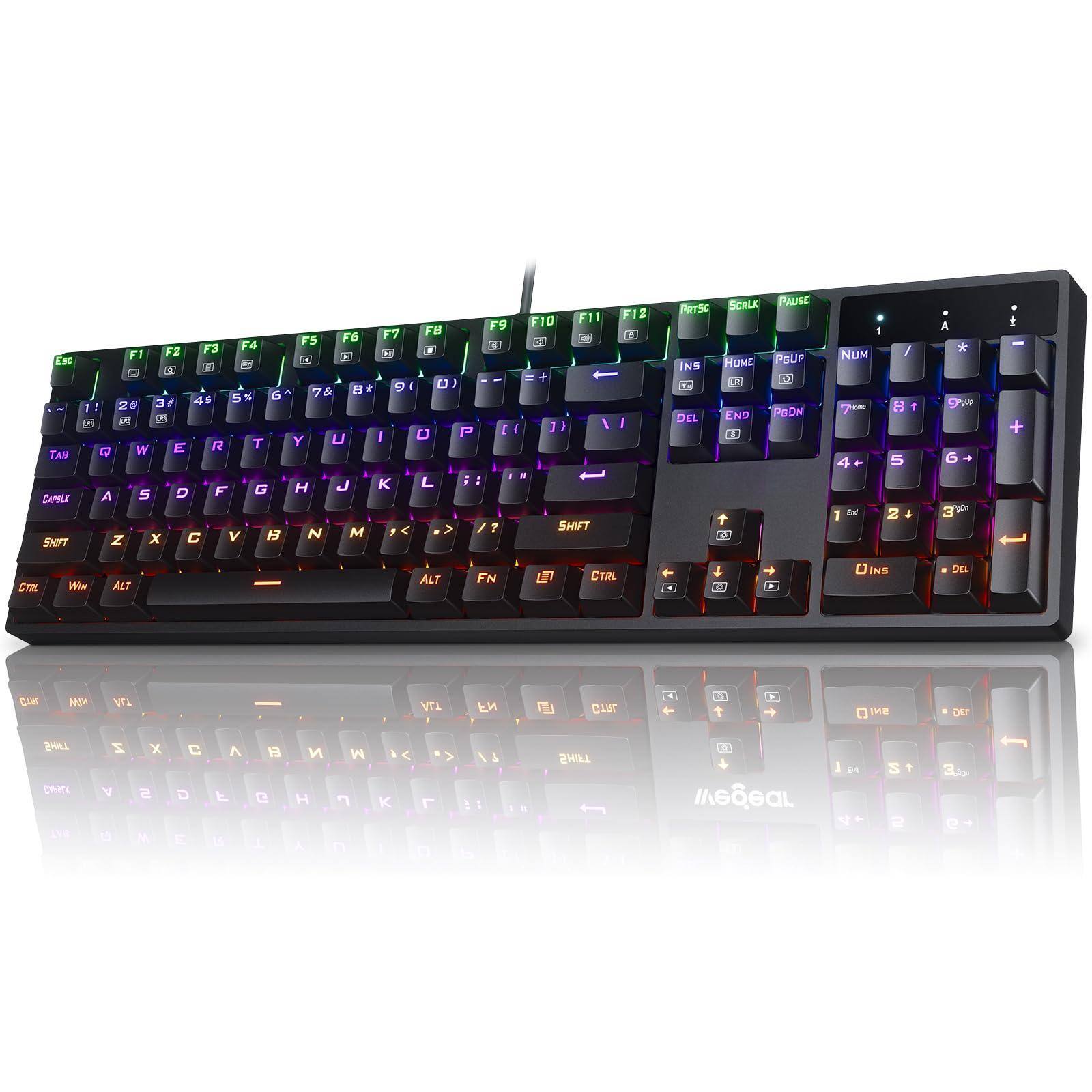 Cedar Assembly Rgb Mechanical Gaming Blue Full size Light Up Key board ...