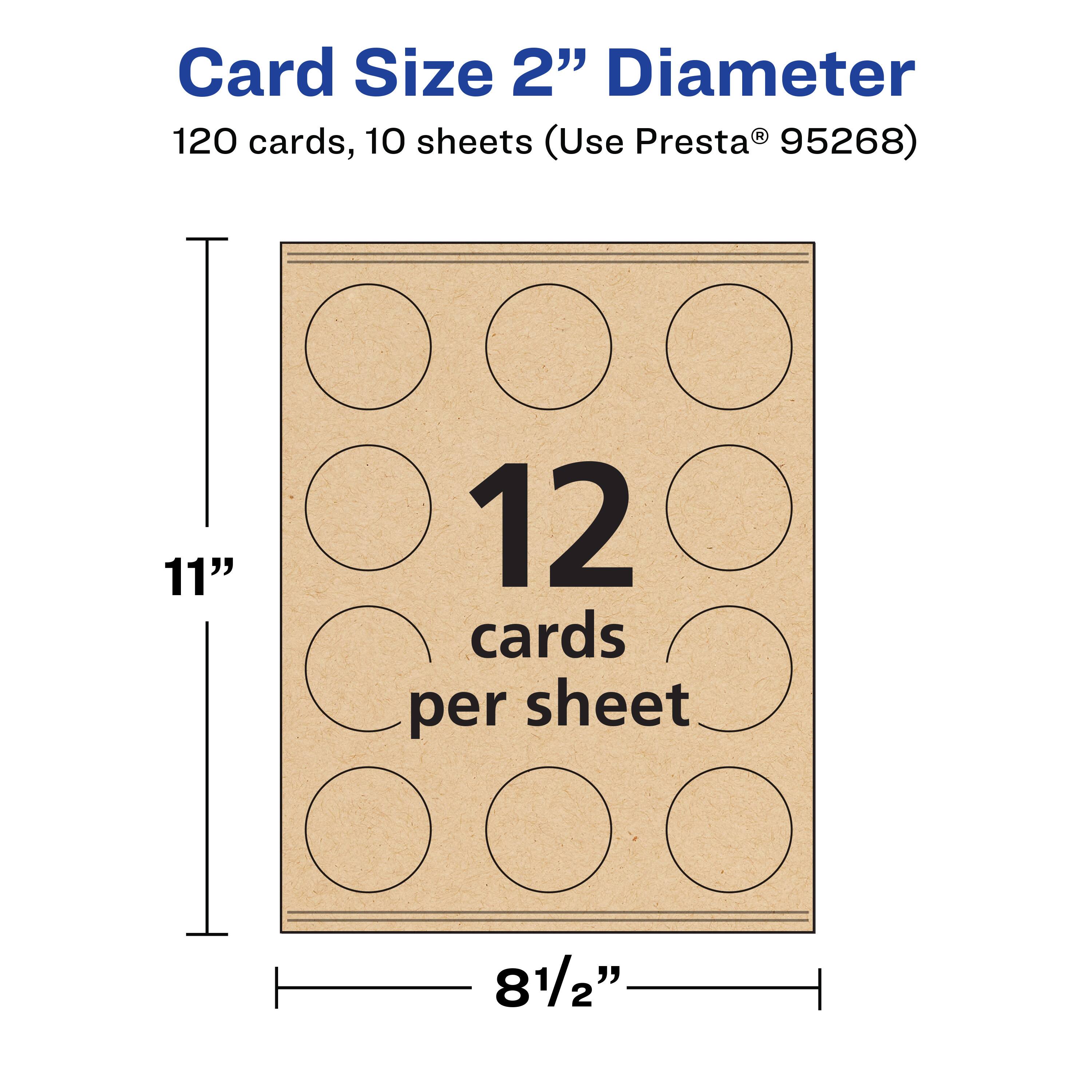 Avery Printable Business Cards, 2" Diameter, Kraft 120ct Brown 95268 ...