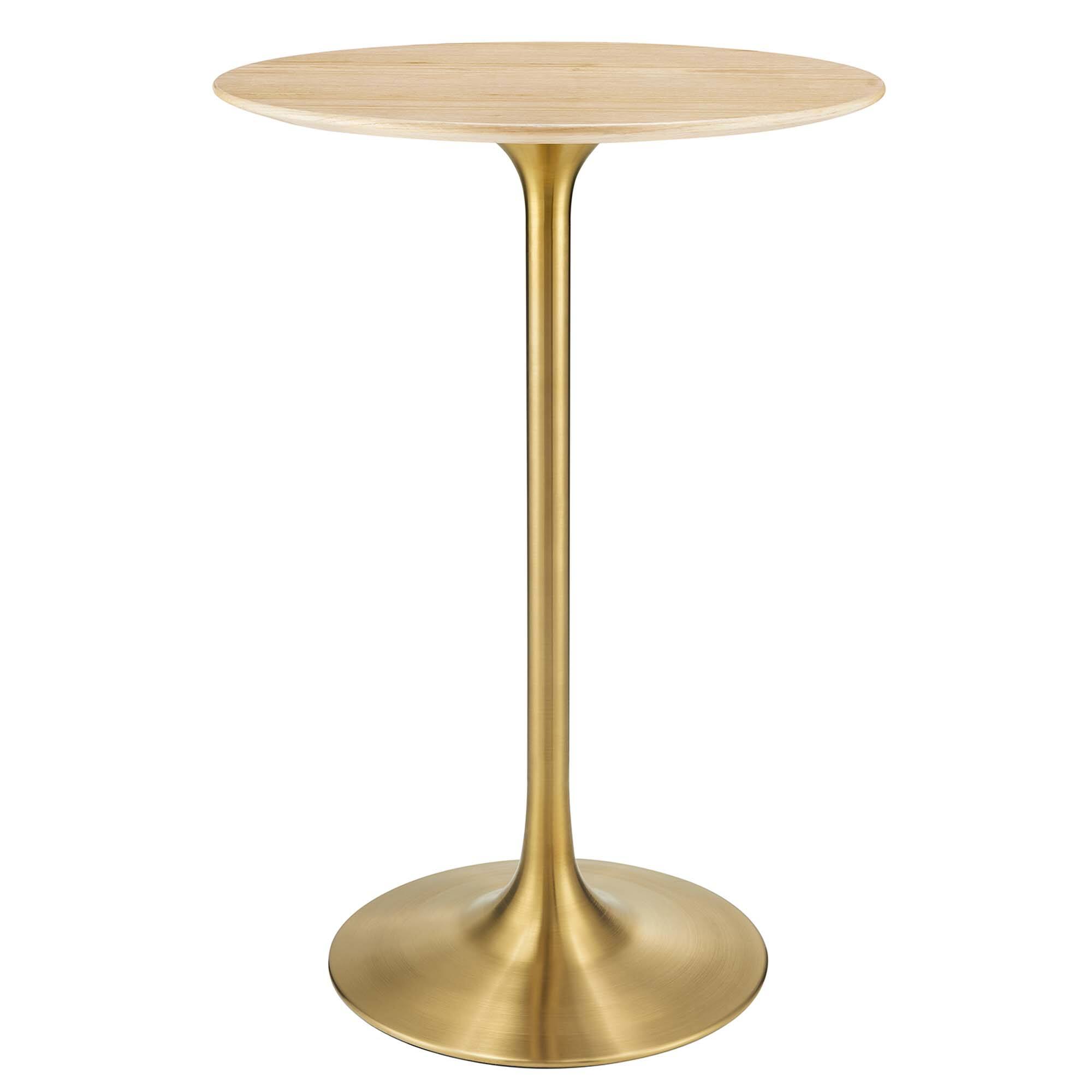 Modway Lippa Round Wood Bar Table Gold Natural EEI-5530-GLD-NAT - Best Buy