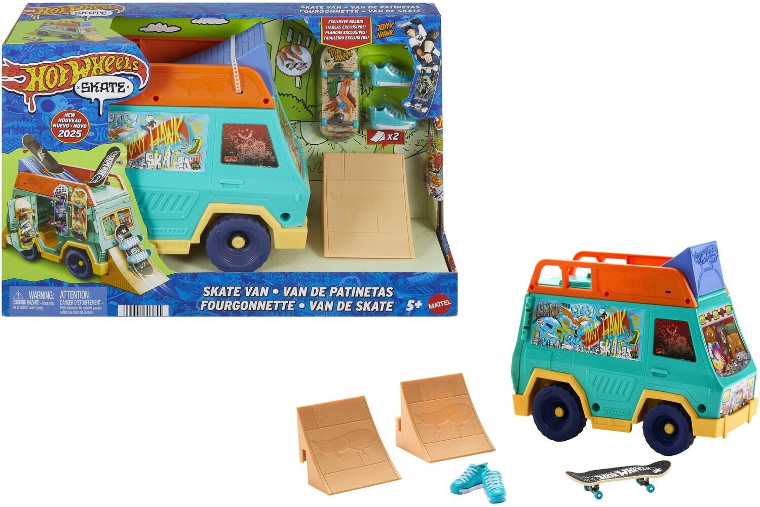 Mattel Hot Wheels Skate Tony Hawk Skate Van Playset Collectibles ...