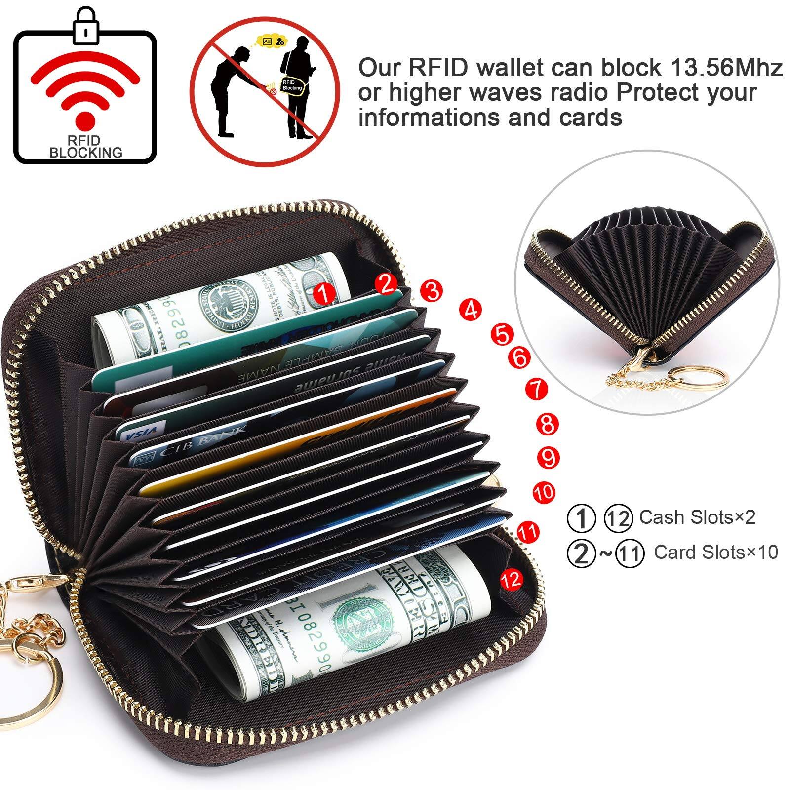 Jadie Link Rfid Credit Card Holder Wallets Women Leather Zipper Case ...