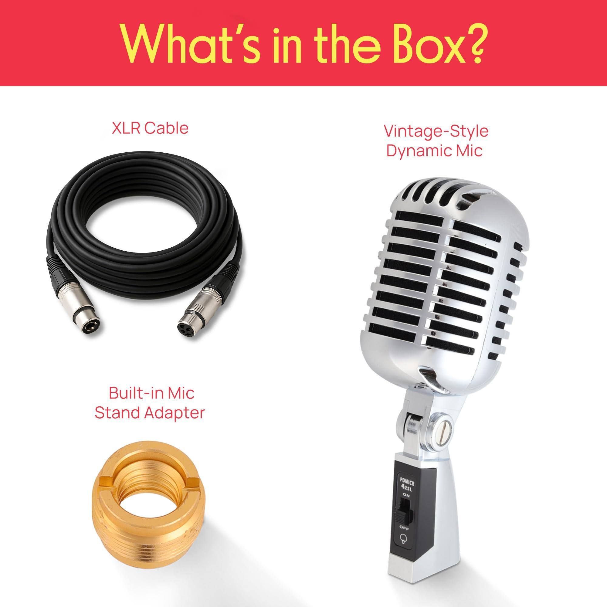 Dazzling Pops Classic Retro Dynamic Vocal Microphone Old Vintage Style ...