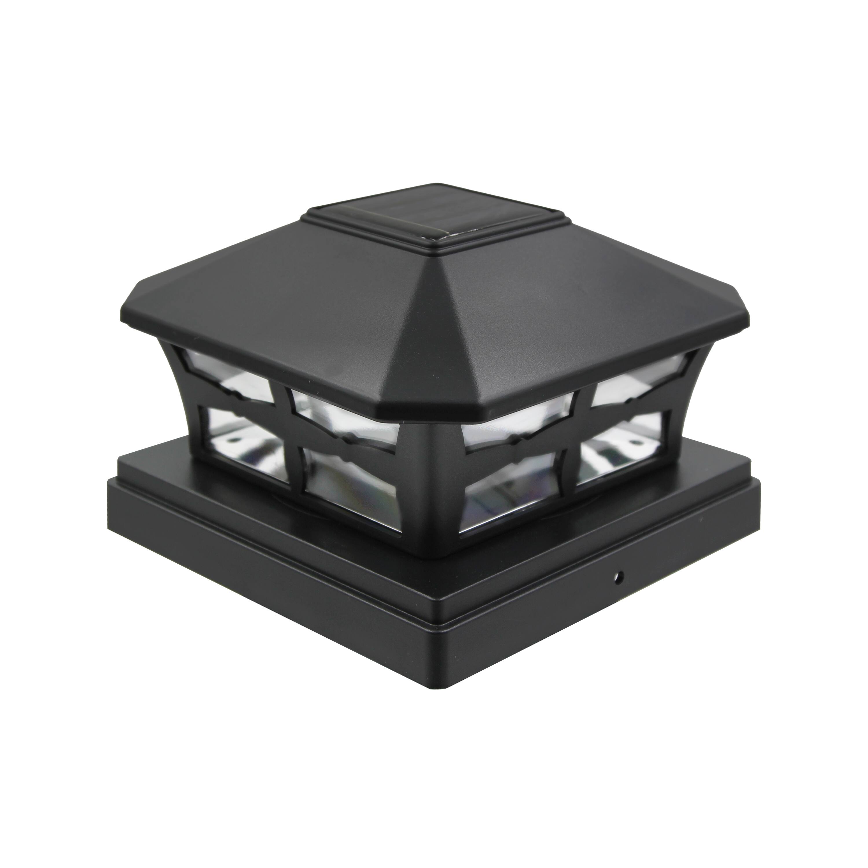 FC Design Black Outdoor Solar Post Light 2 Bright SMD LED Fit 6x6 Inch ...