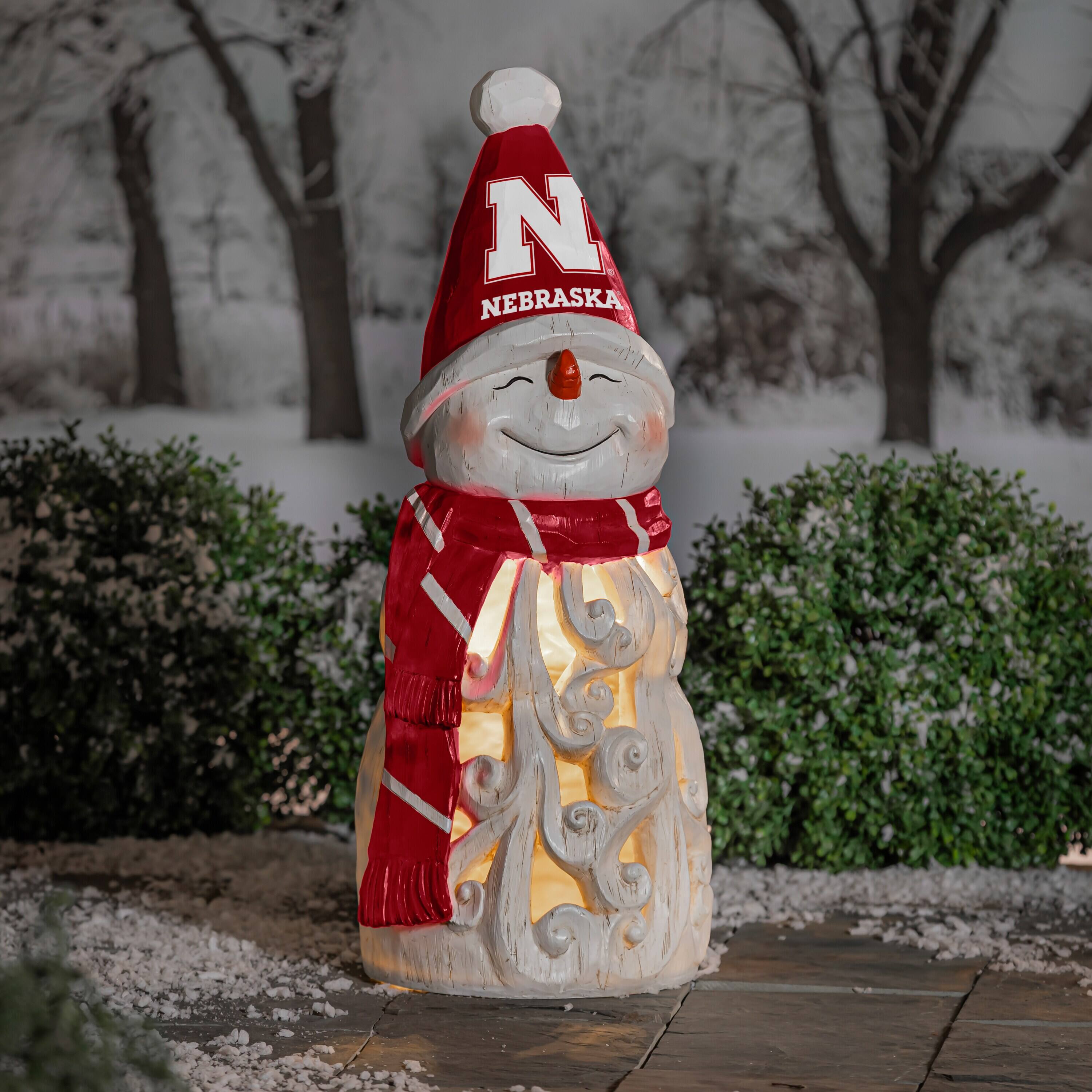 Evergreen Enterprises Nebraska Huskers 26" LED Snowman Garden Statue ...