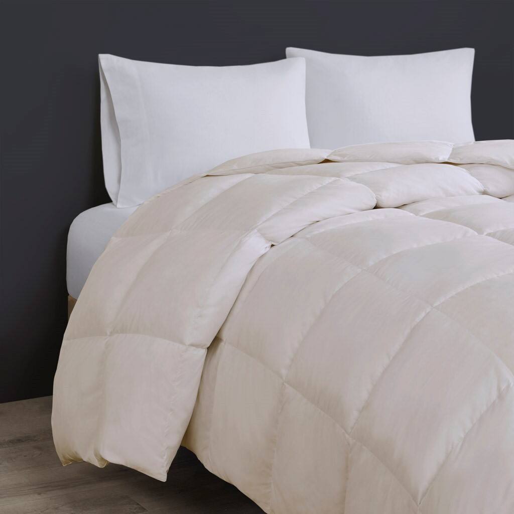 Gracie Mills Freda Classic Box Quilted Oversize Down Comforter Cream ...