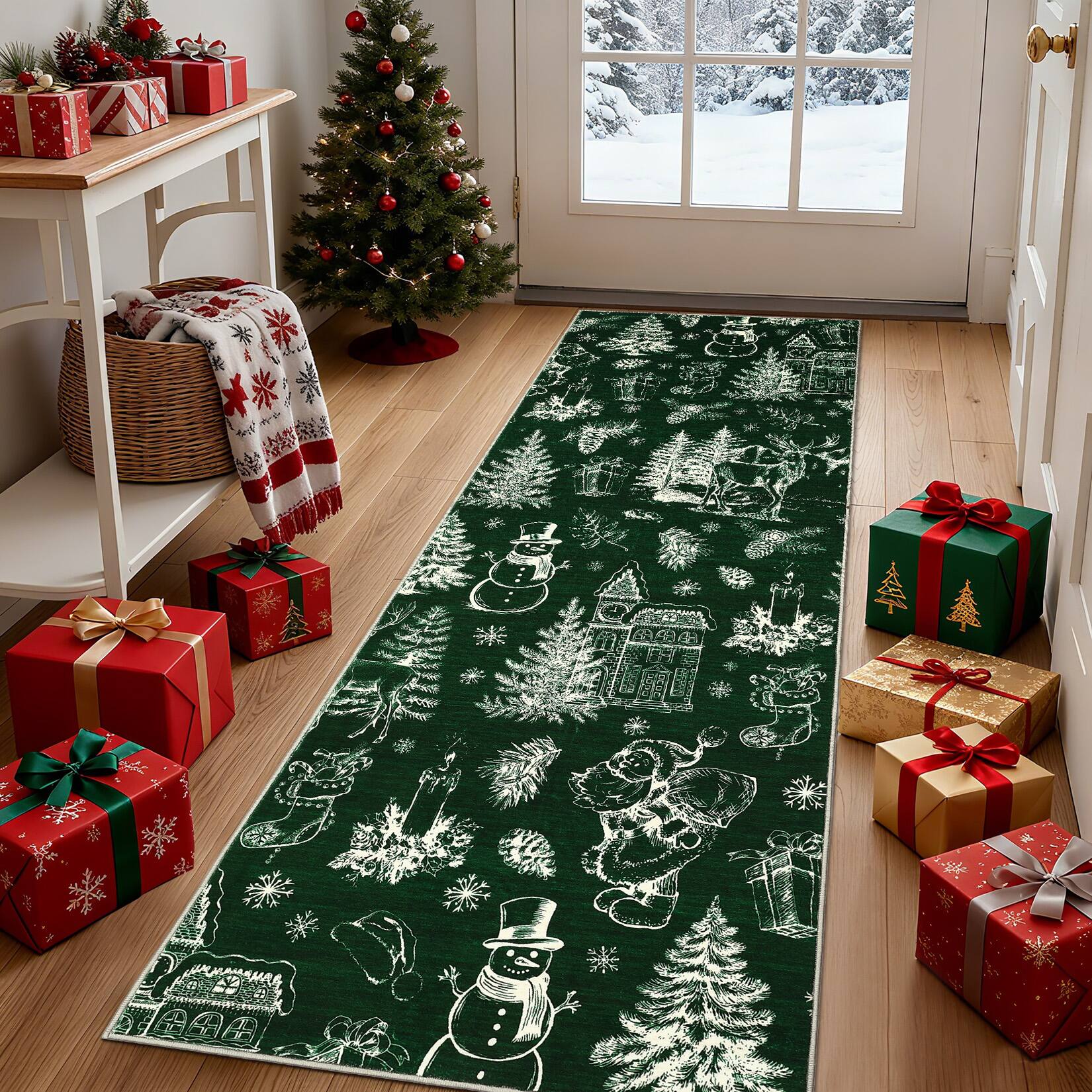 GARVEE Christmas Winter Fairy Tale Festive Area Rug for Living Room ...