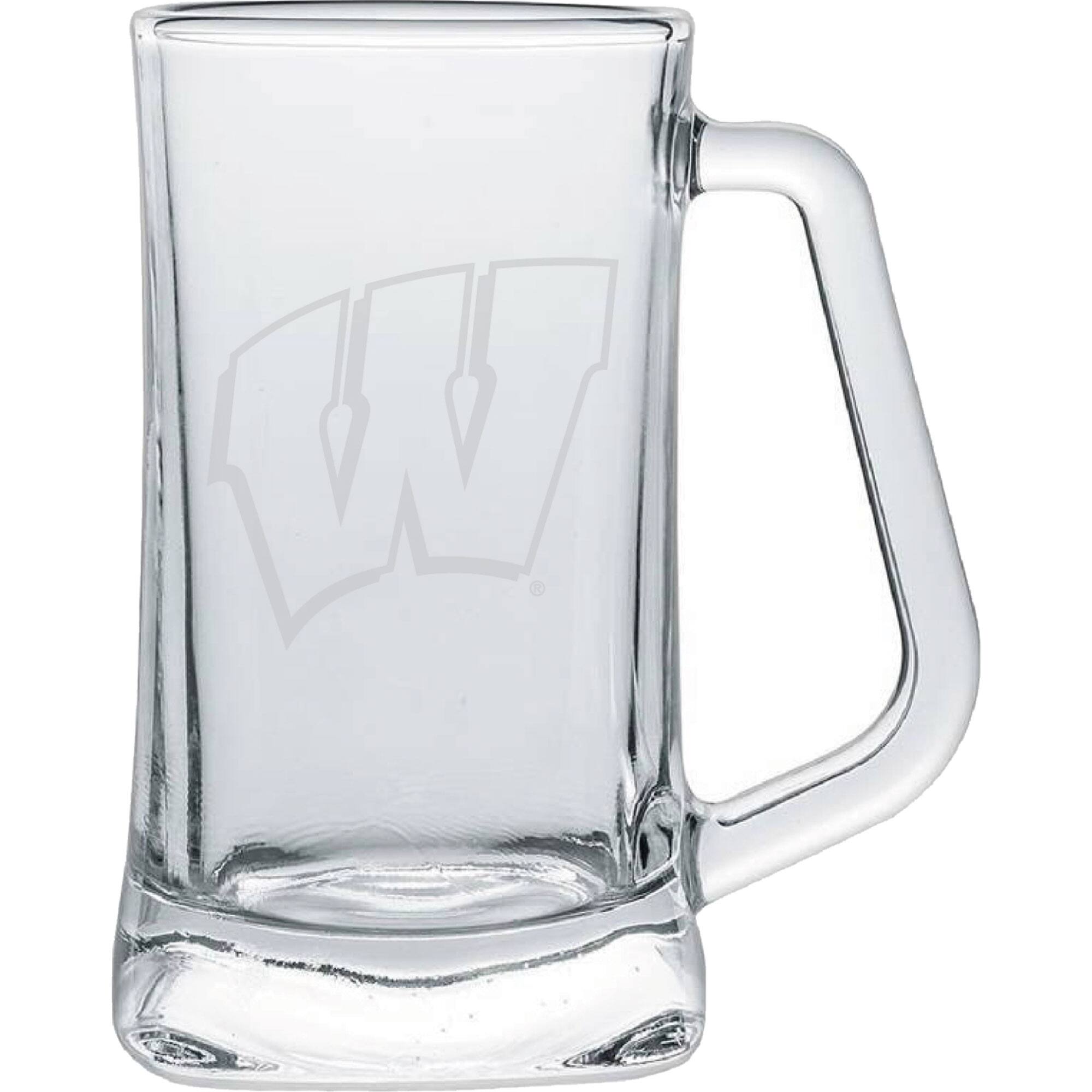 Indigo Falls Wisconsin Badgers 15oz. Frost Etch Glass Tankard ...