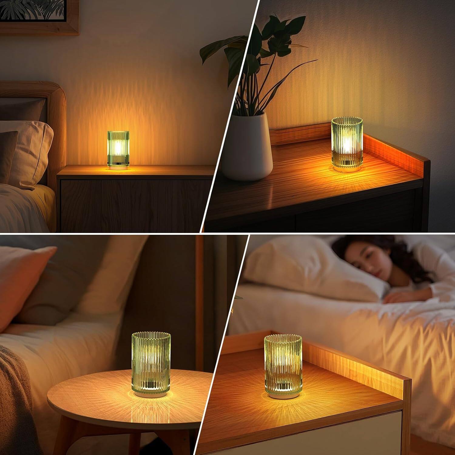 Stamp n Camp Battery Operated Lamp Cordless Table Lamp with Timer Desk ...