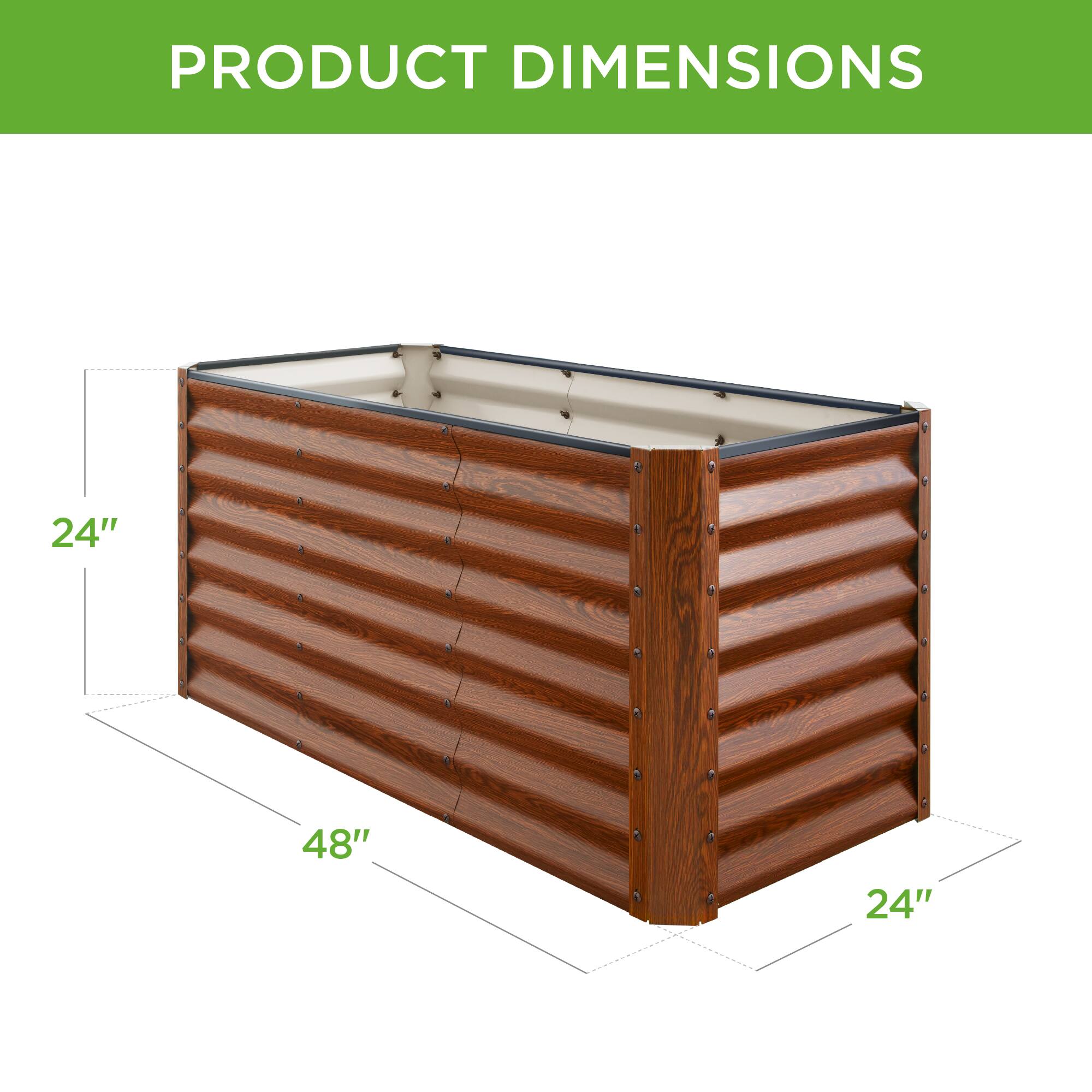 Best Choice Products 4x2x2ft Outdoor Metal Raised Garden Bed, Planter ...