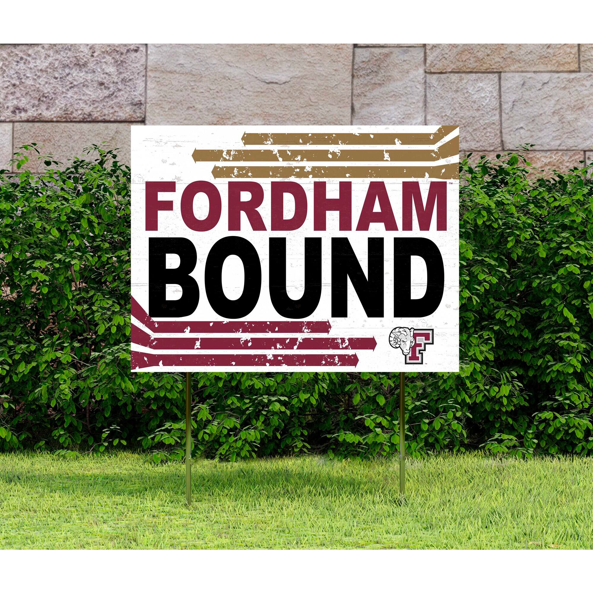 Jardine Fordham Rams 18" x 24" Bound Yard Sign White 200047445 - Best Buy