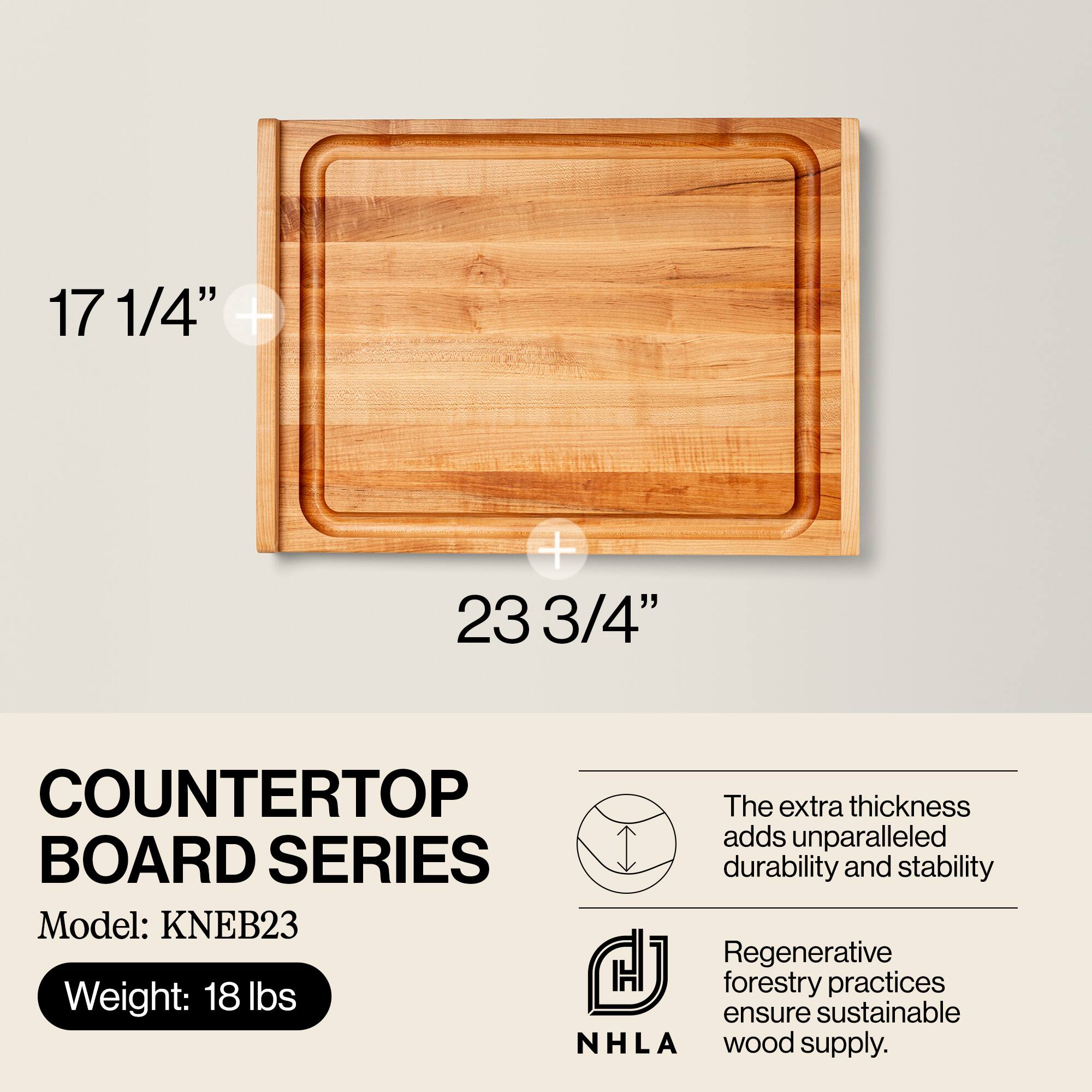 John Boos Countertop Reversible Wood Cutting Board with Juice Groove ...
