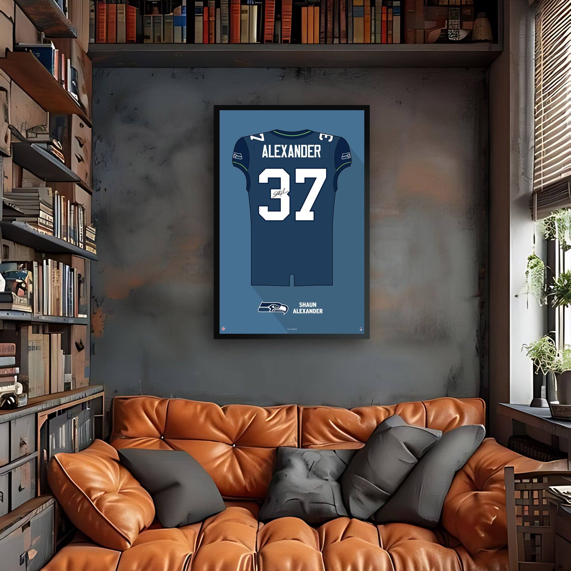 Sporticulture Shaun Alexander Seattle Seahawks Framed 27" x 39" Retired ...