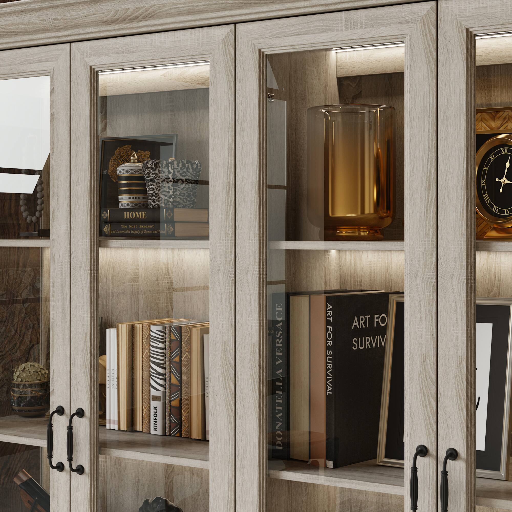 Famapy Retro Glass Fronted Display Cabinet: Elevate Your Collection in ...