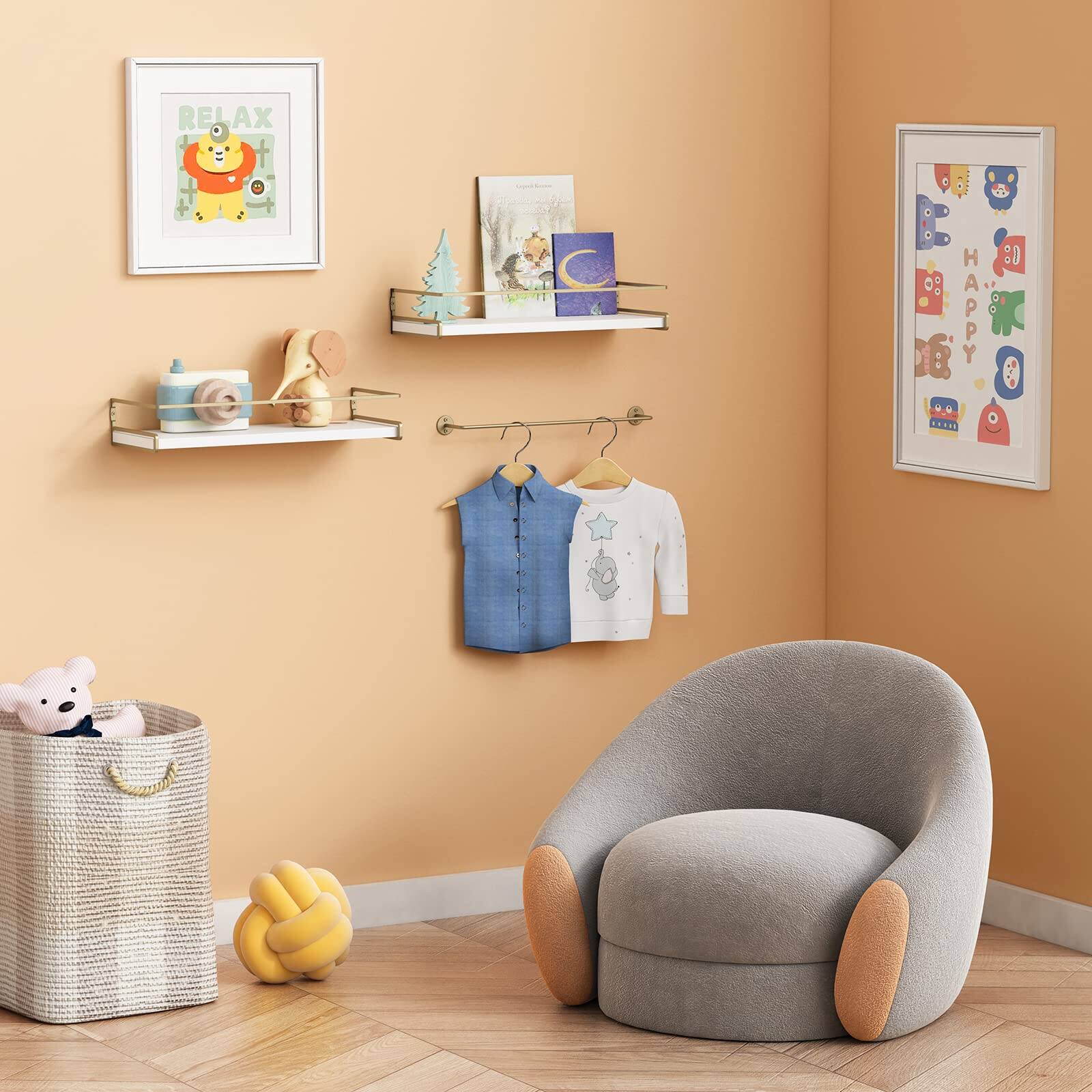 Dazzed Corner Floating Bathroom Shelves Wall Mounted, Set of 2 Modern ...