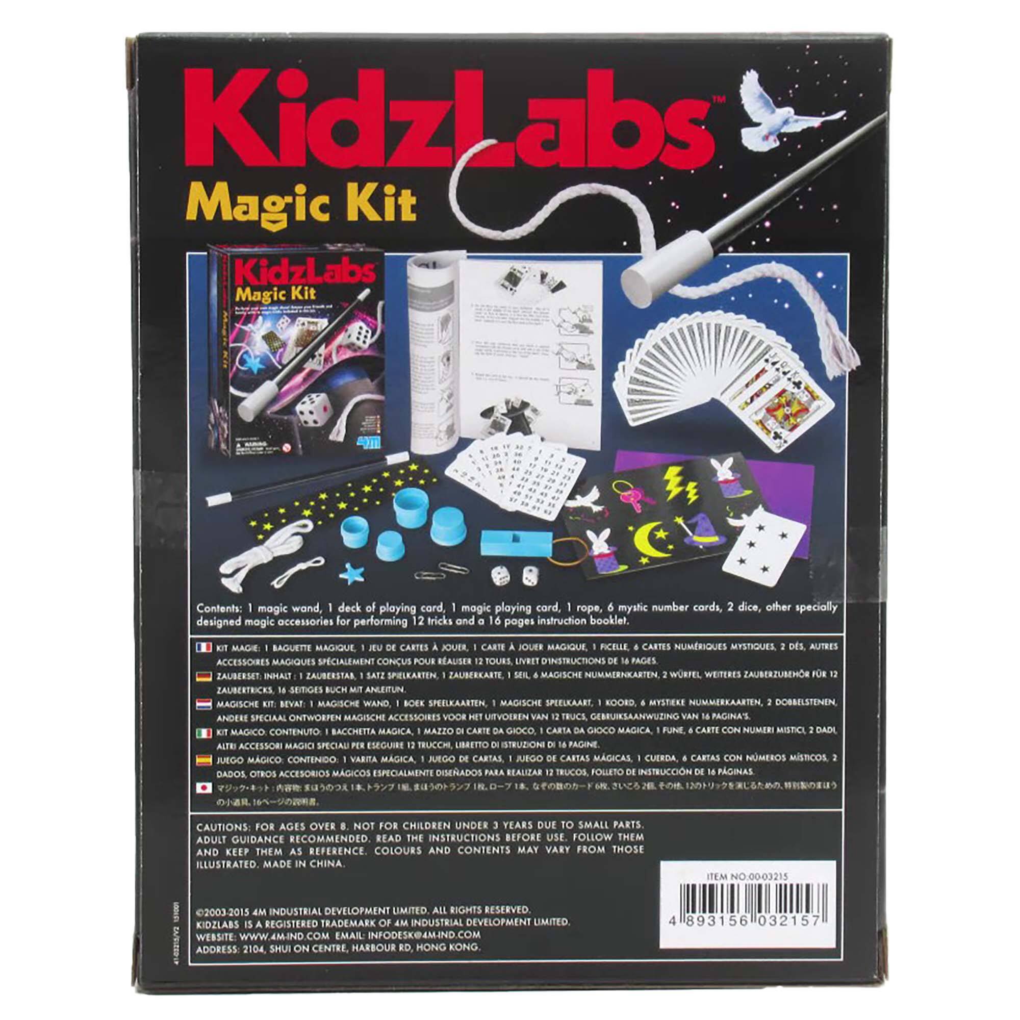 4M 4M: KidzLabs Magic Kit Learn 12 Magic Tricks, Sleight of Hand Set ...