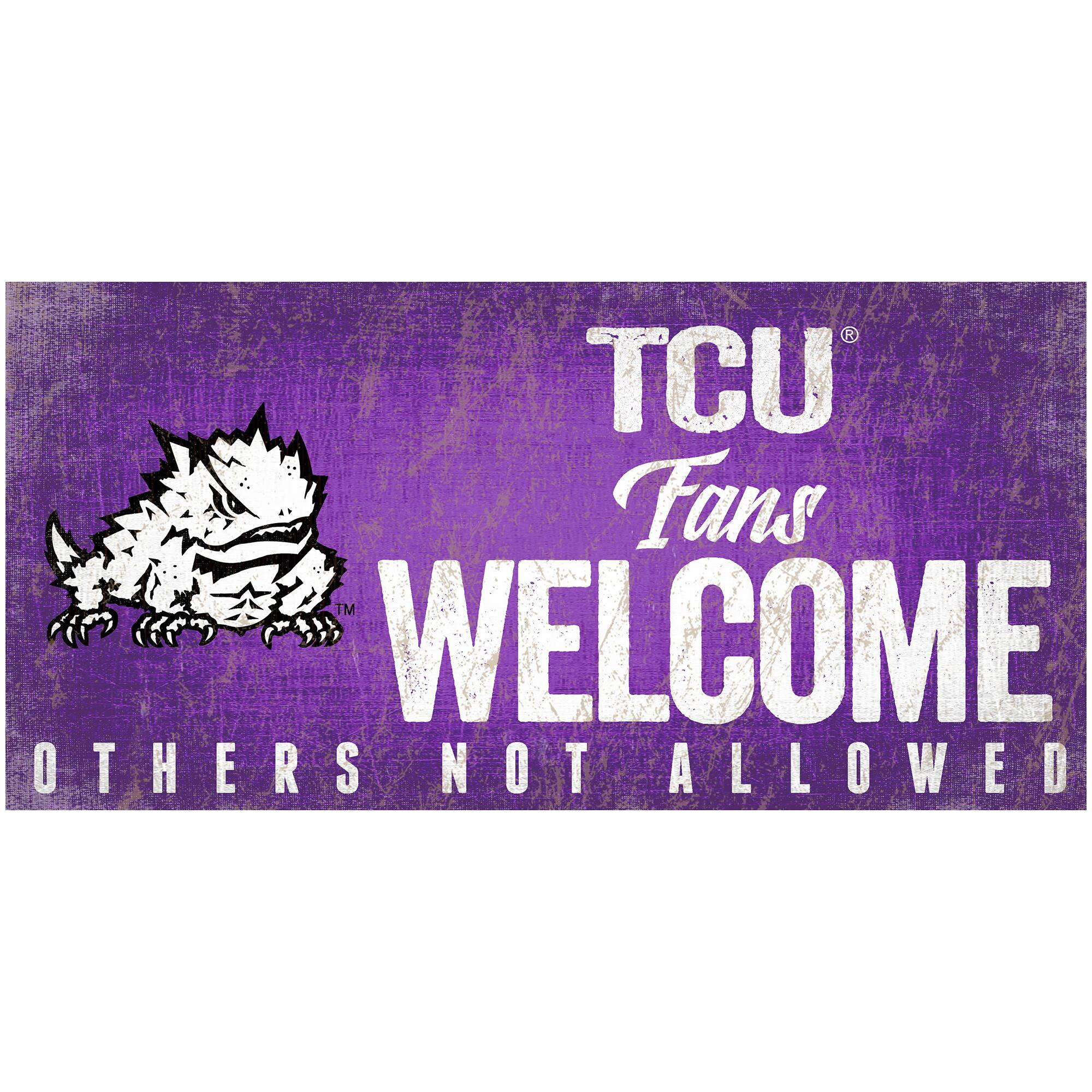 Fan Creations TCU Horned Frogs 6" x 12" Fans Welcome Sign Multicolor ...