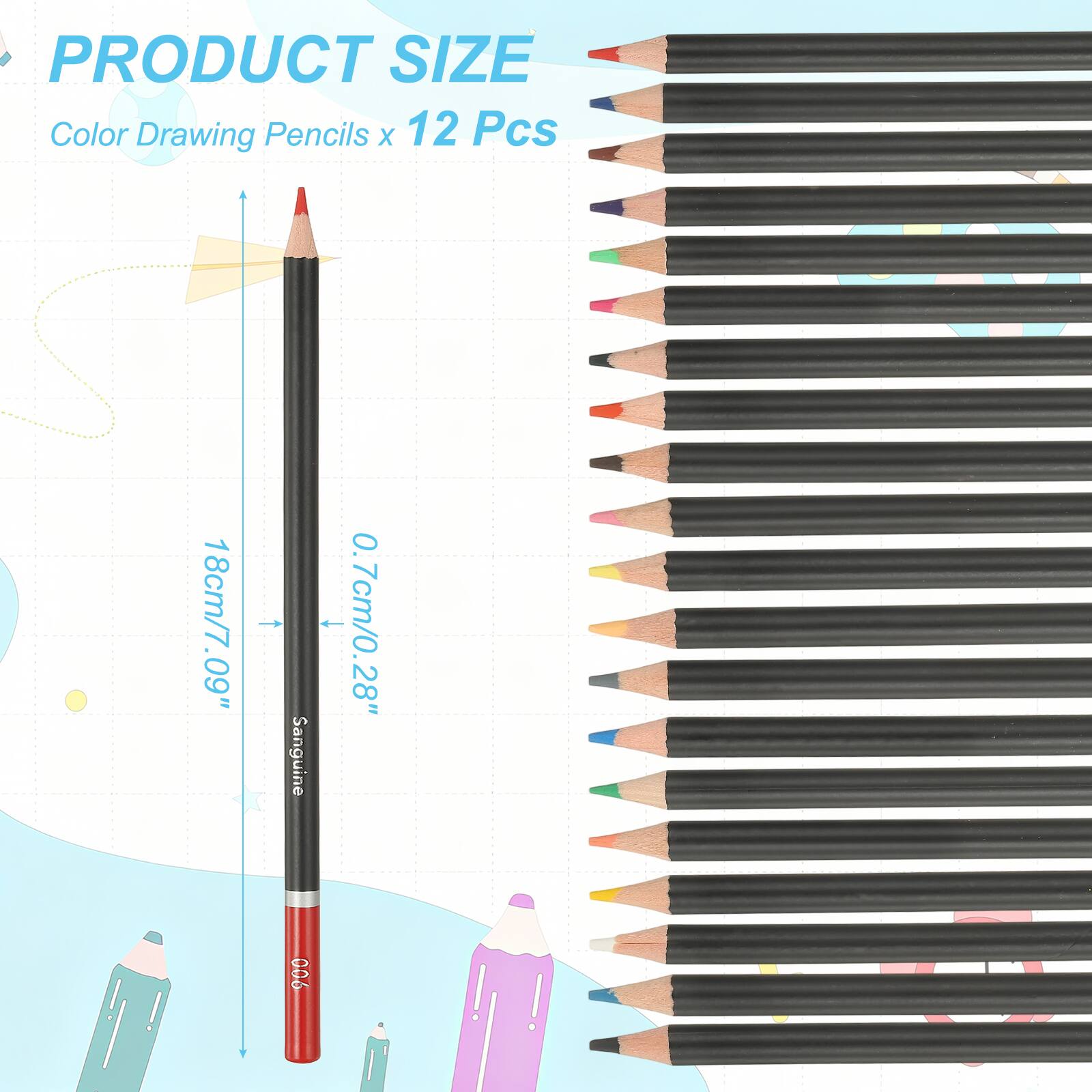 Unique Bargains Colored Pencils, Oil Based Drawing Pencils for Adult ...