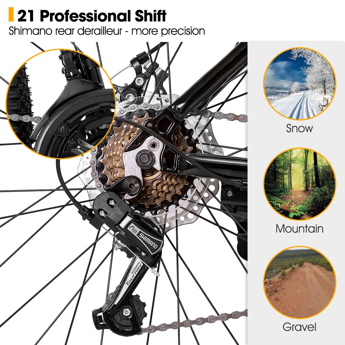 HILAND H200 26" Mountain Bike for Men Women Multi Spokes Wheel Orange H200 - Best Buy