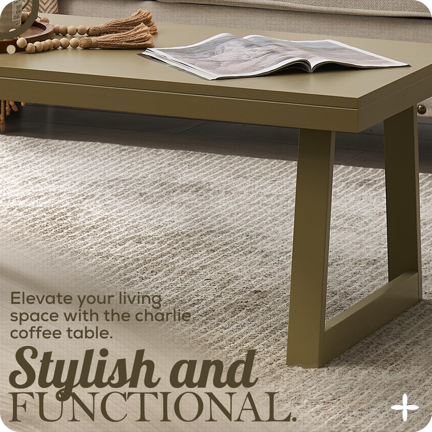 Kings Brand Furniture Charlie Rectangular Coffee Table, Center Table ...