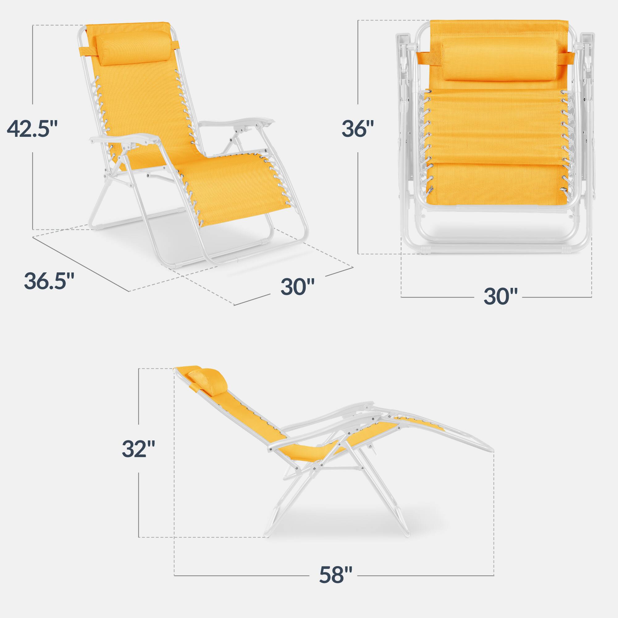 Best Choice Products Set of 2 Extra Wide Zero Gravity Lounge Chair ...