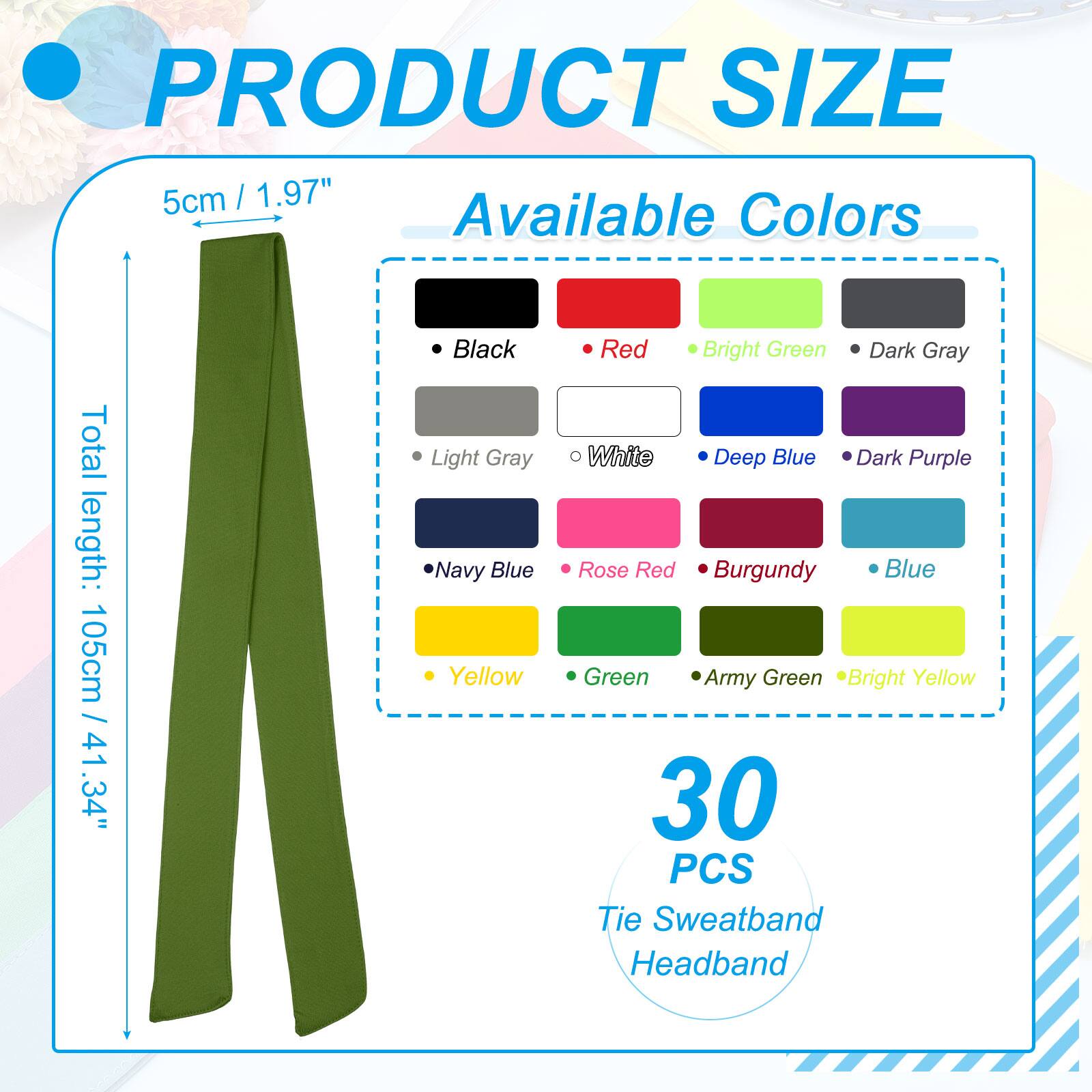 Unique Bargains Tie Sweatband Headband, Adjustable Non Slip Moisture ...