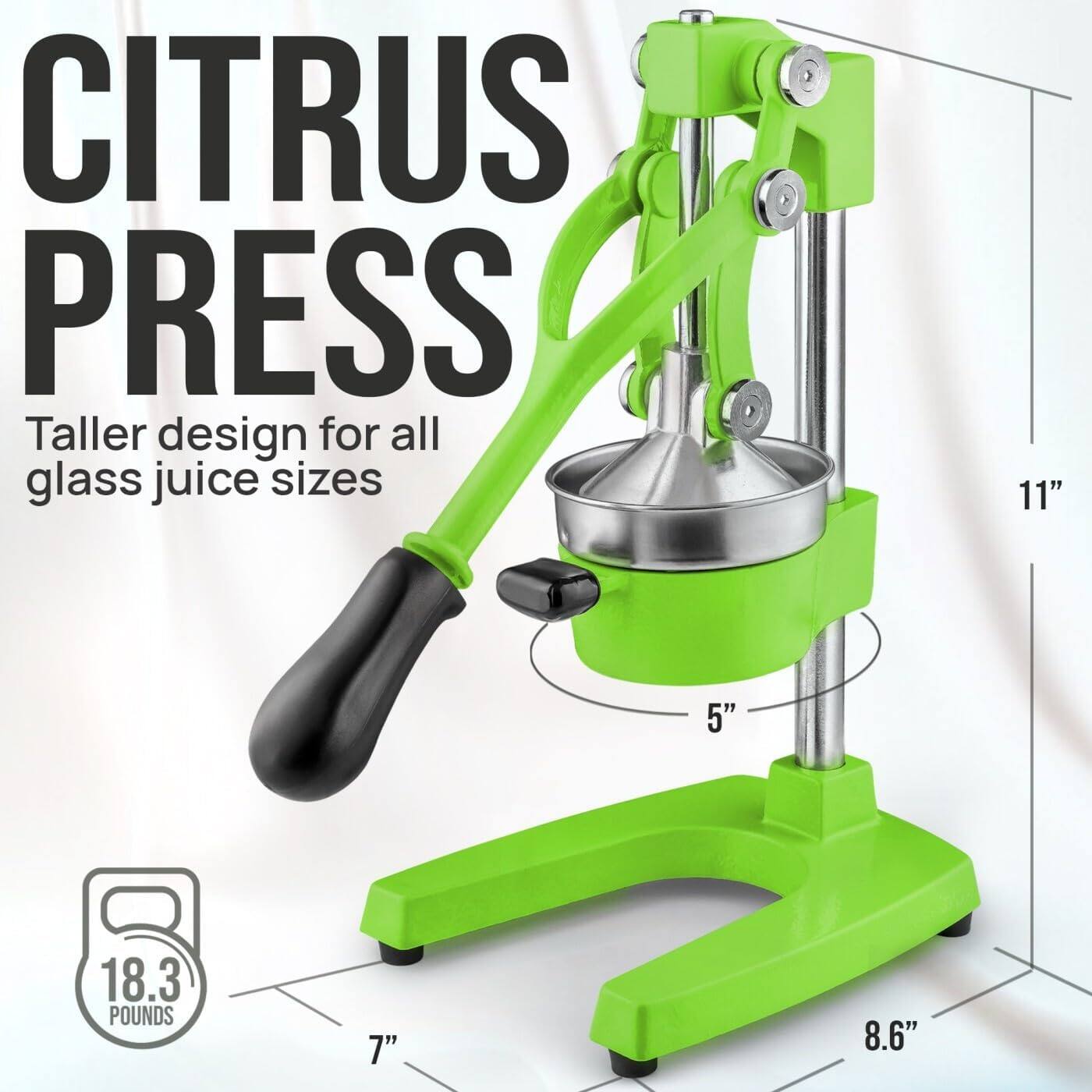 Zulay Kitchen Cast Iron Manual Citrus Press & Orange Squeezer Juicer ...