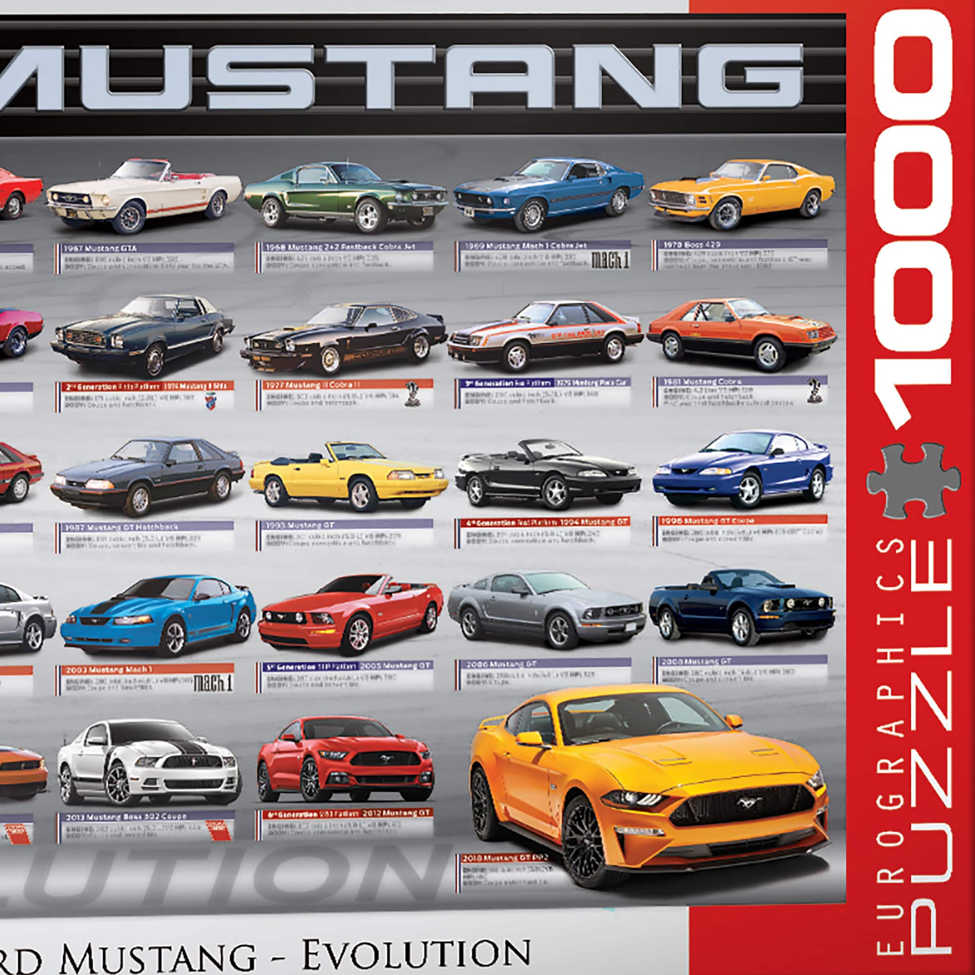 Eurographics Ford Mustang Evolution 50th Anniversary Puzzle, 1000 ...