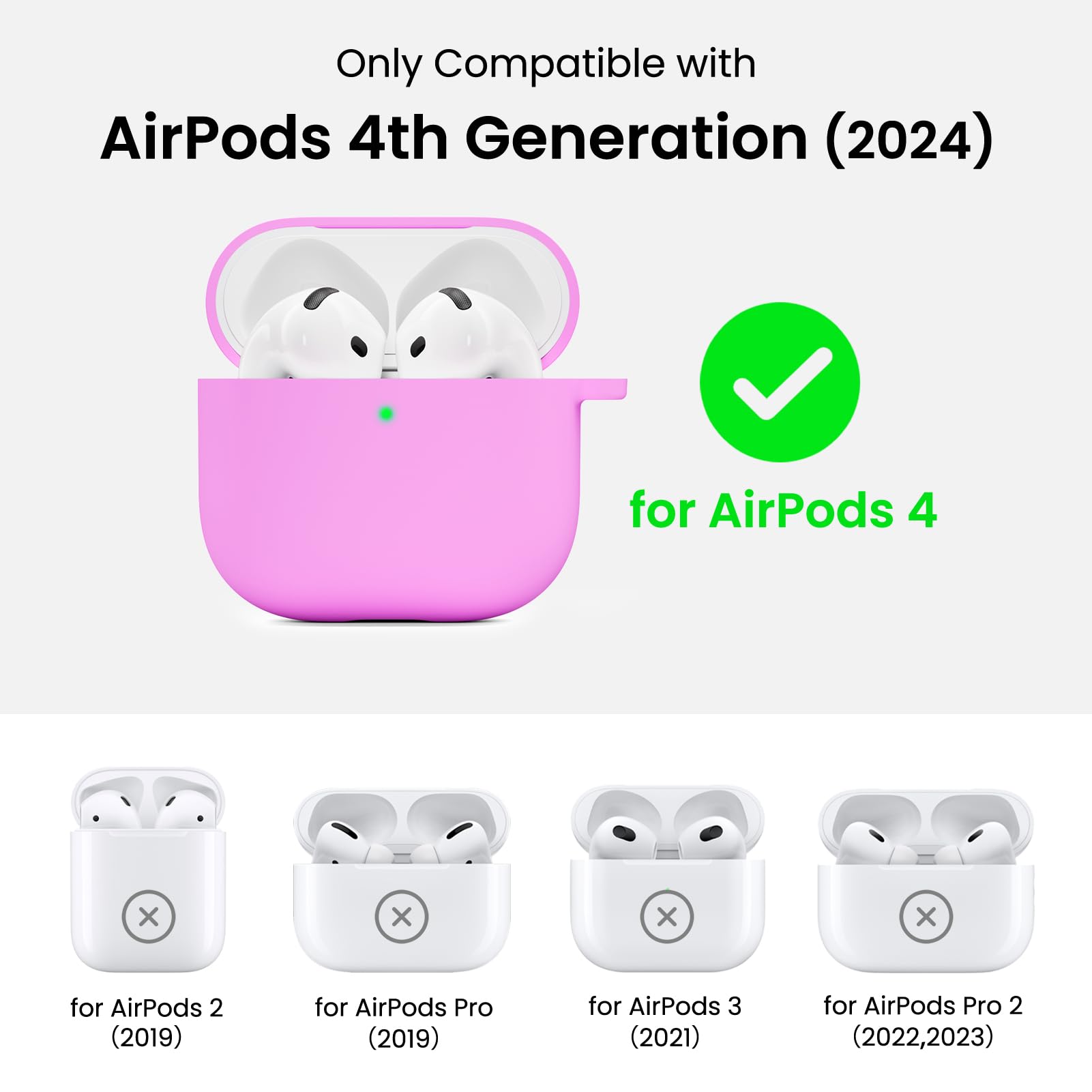 Ornarto for AirPods 4th Generation Case(2024), Soft Silicone Full ...
