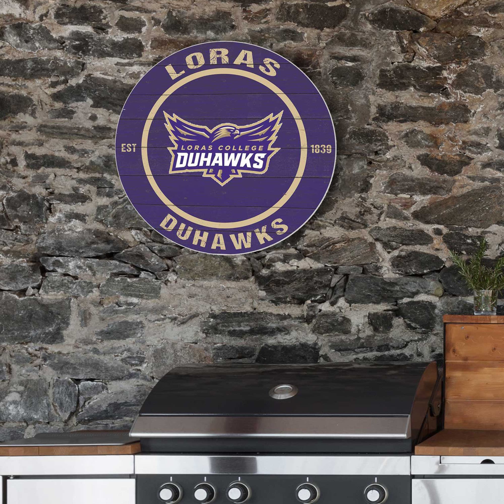 Jardine Loras College Duhawks 20'' x 20'' Indoor/Outdoor Weathered ...