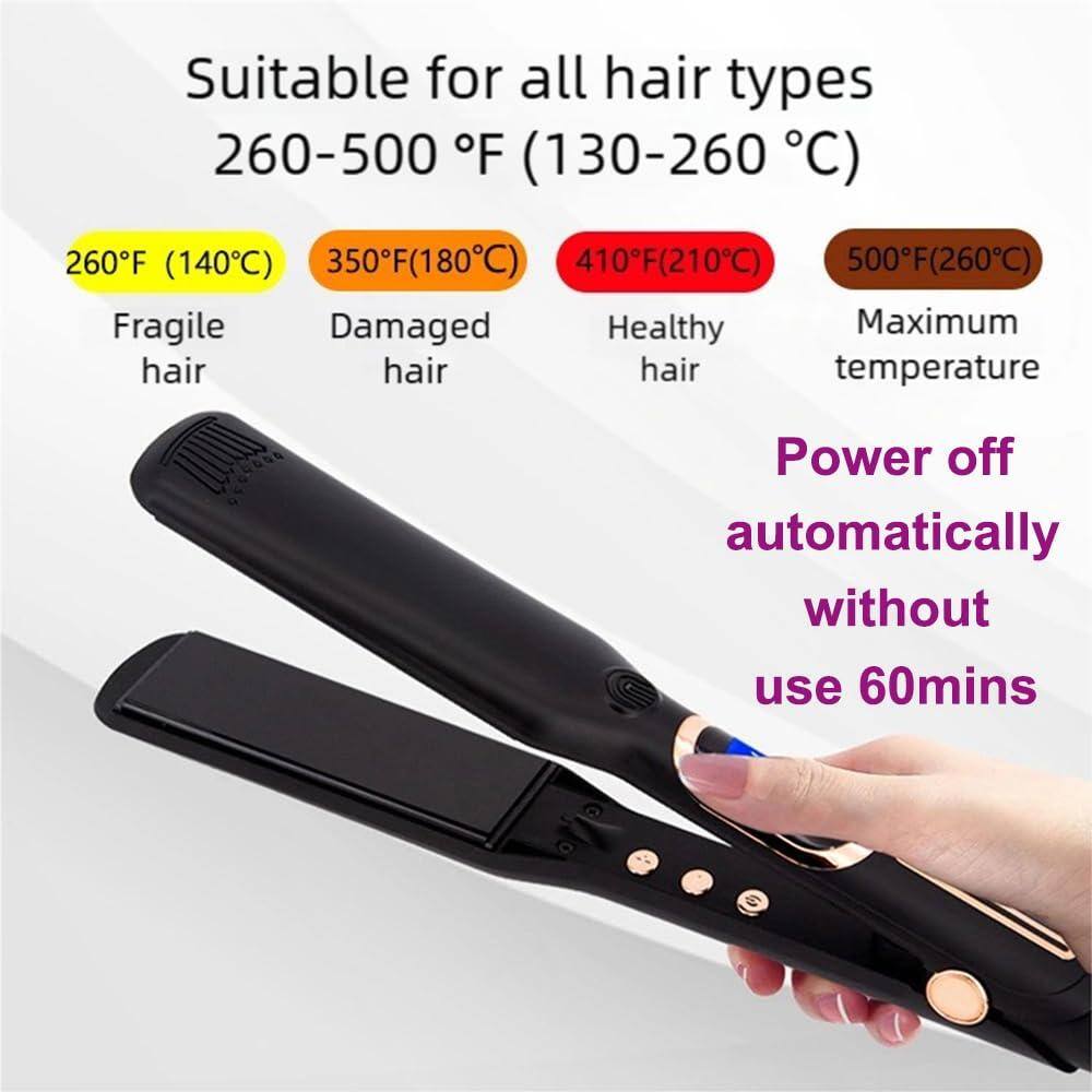 Dazzling Pops Wide Flat Iron Titanium Straightener Digital Display To Accurately Control For ...