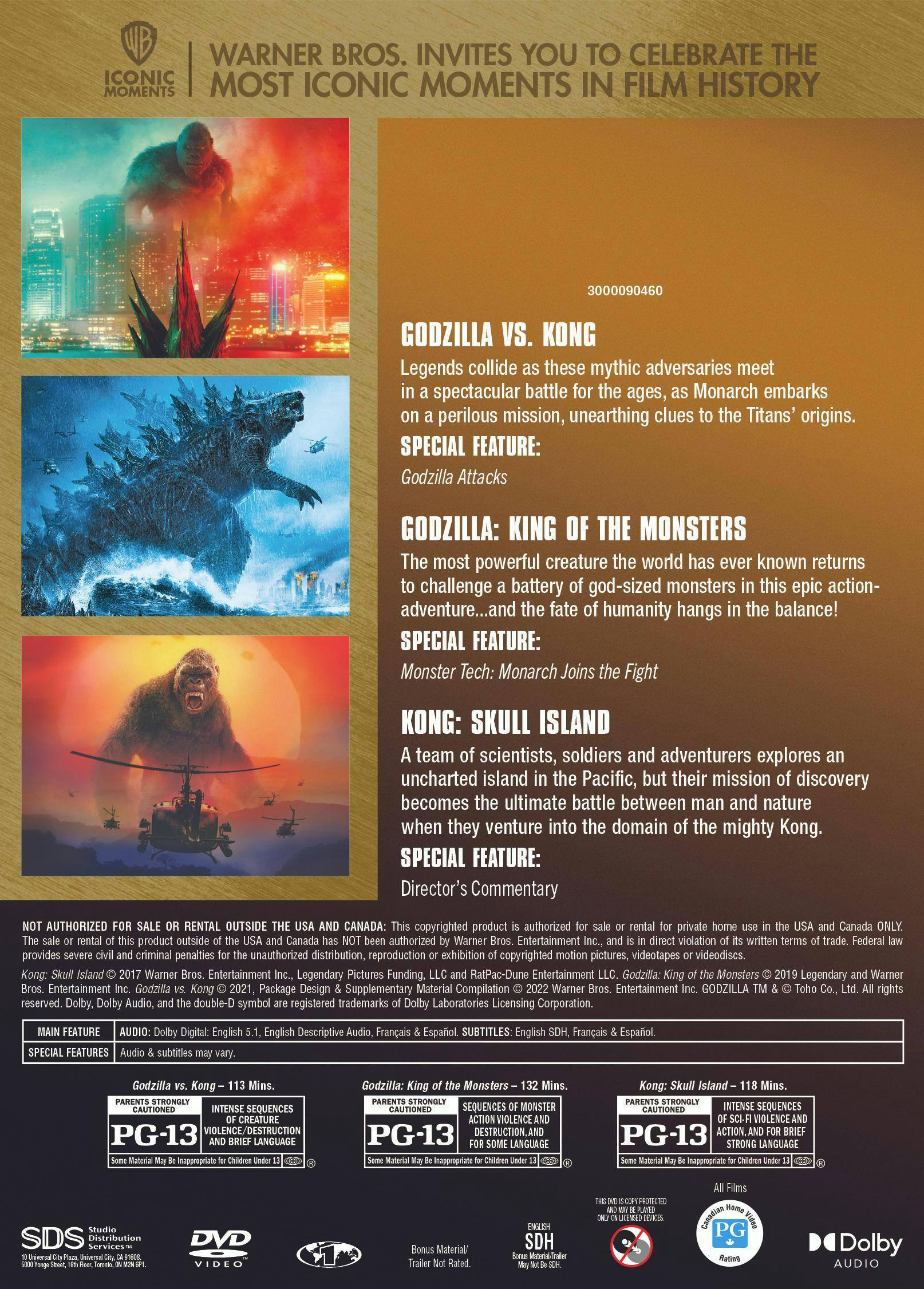 Godzilla and Kong: 3 film Collection (Iconic Moments LL) (Box Set) [DVD ...