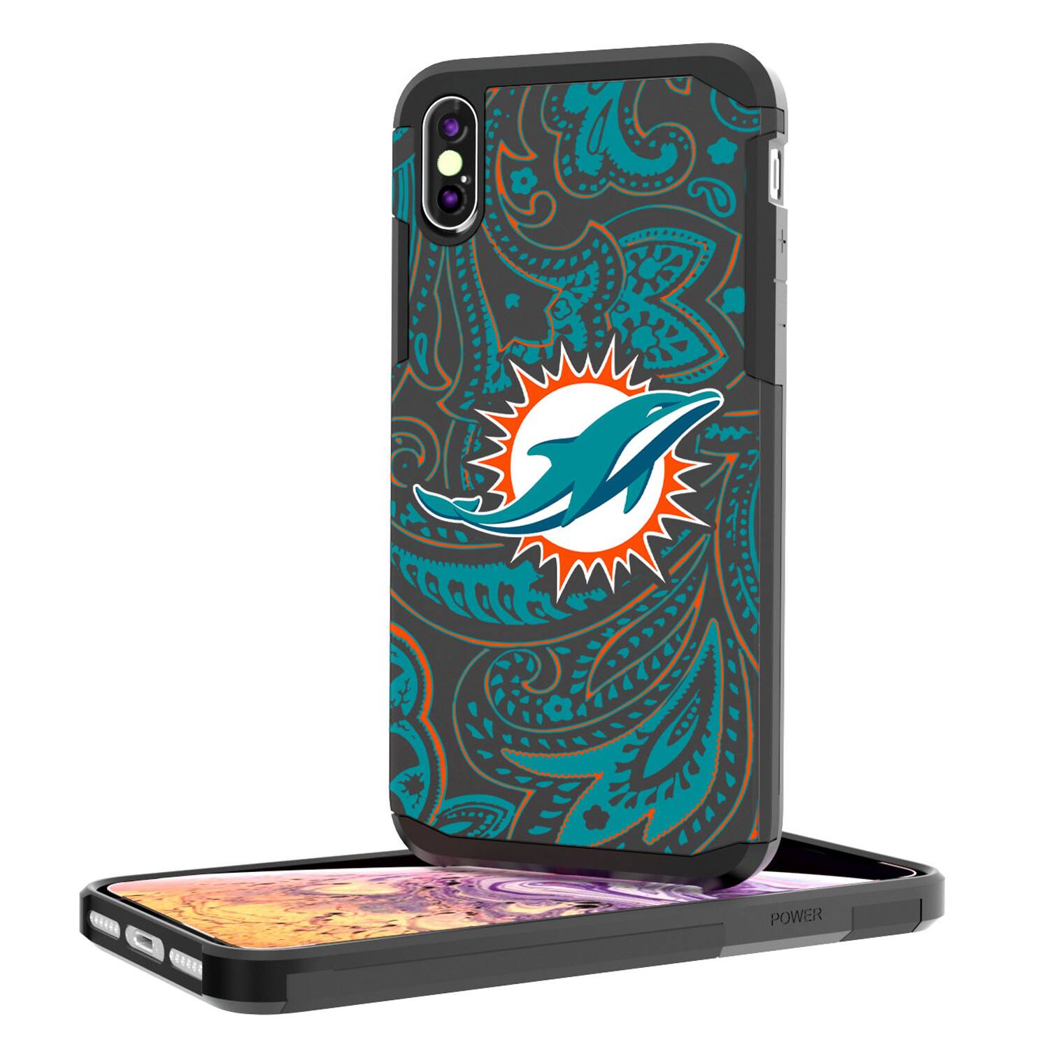 Keyscaper NFL Miami Dolphins iPhone Rugged Paisley Design Case 13 Pro ...