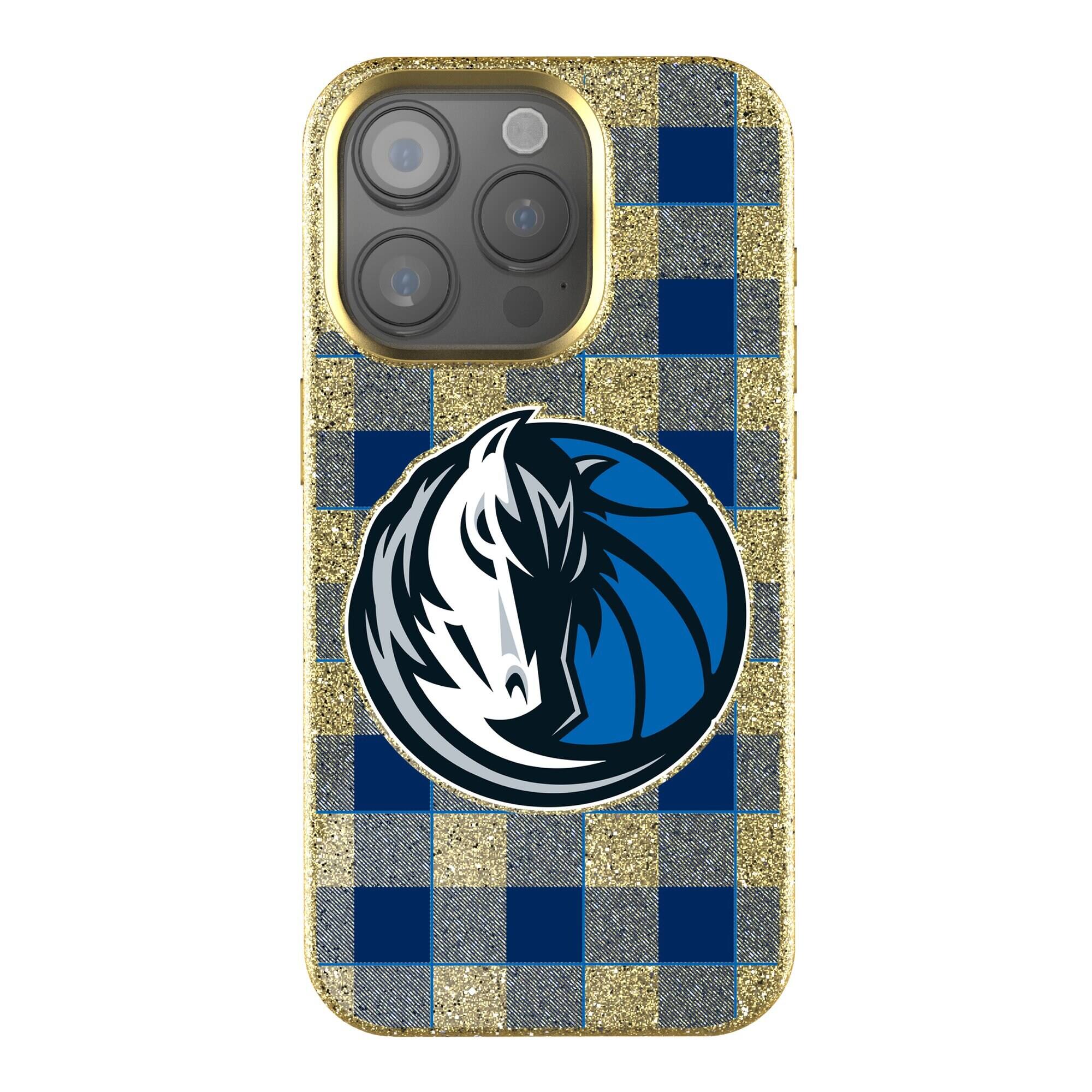 Keyscaper NBA Dallas Mavericks Plaid Bling iPhone Case 14 Pro Max Gold ...